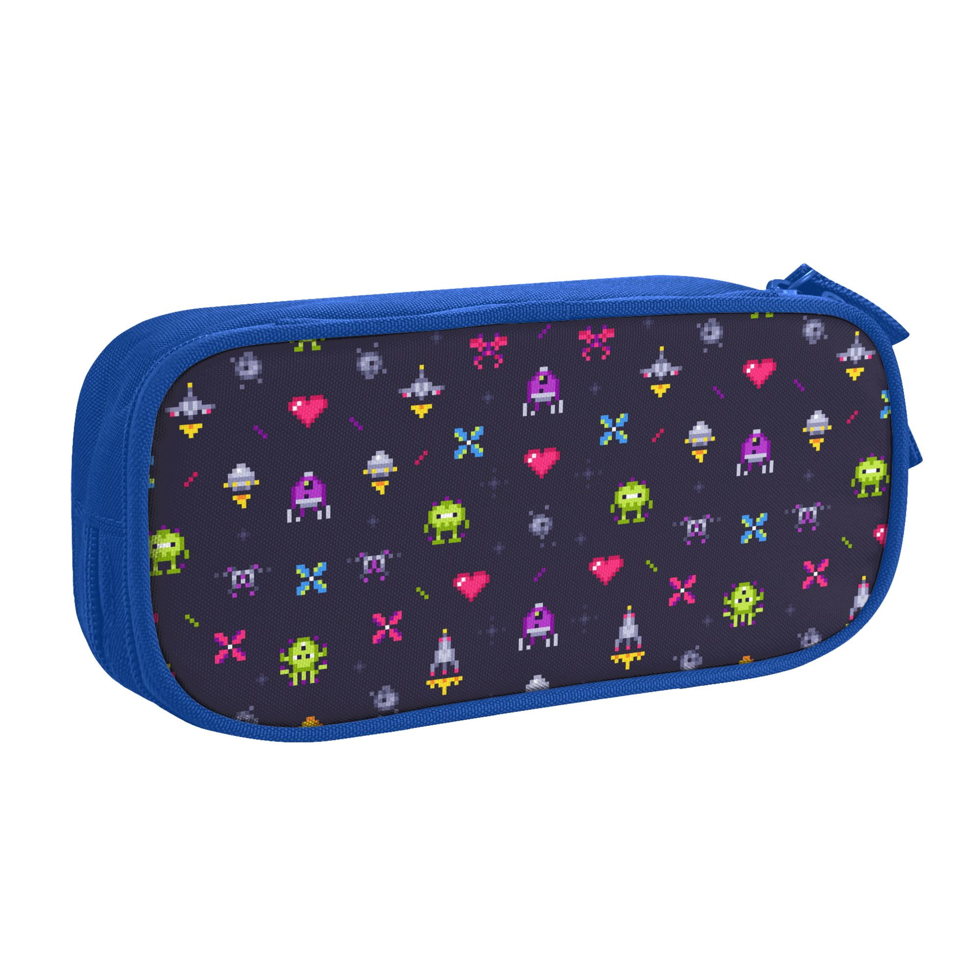 TEQUAN Large Capacity Pencil Case, Retro Pixels Arcade Game Pattern ...