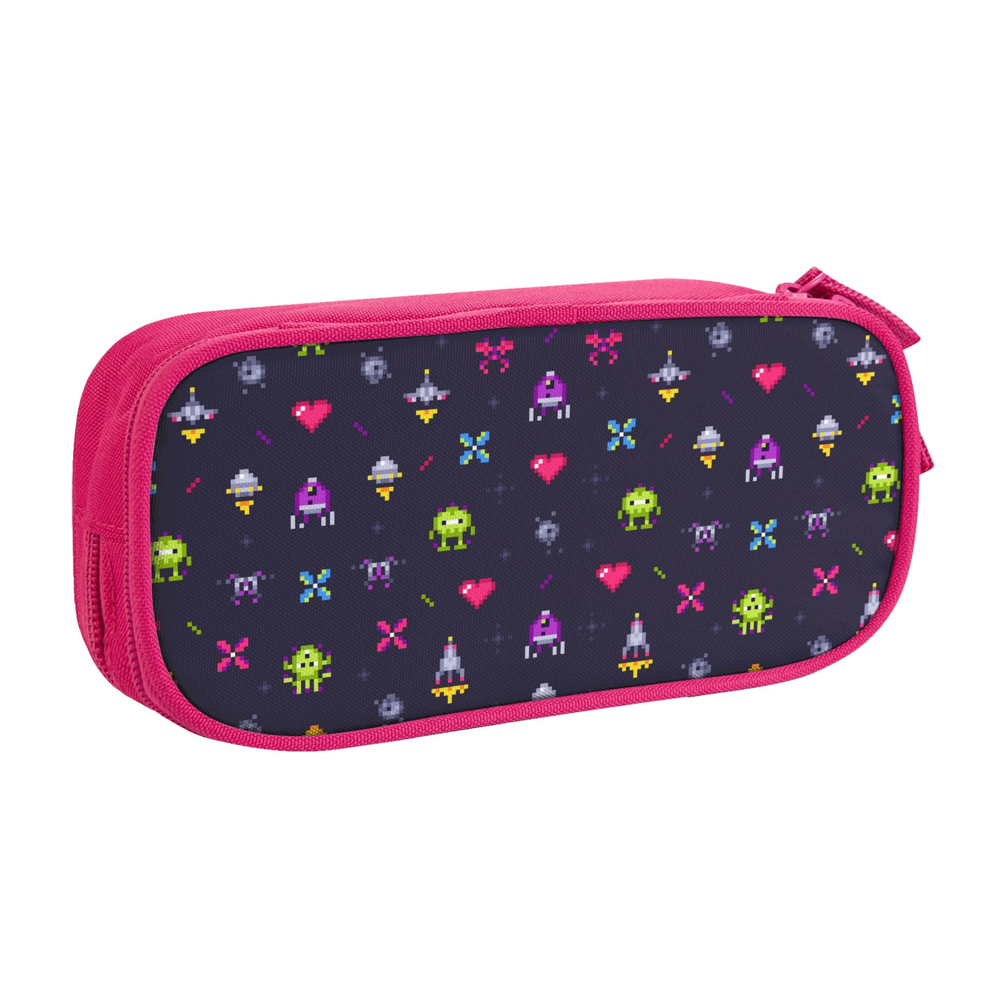 TEQUAN Large Capacity Pencil Case, Retro Pixels Arcade Game Pattern ...