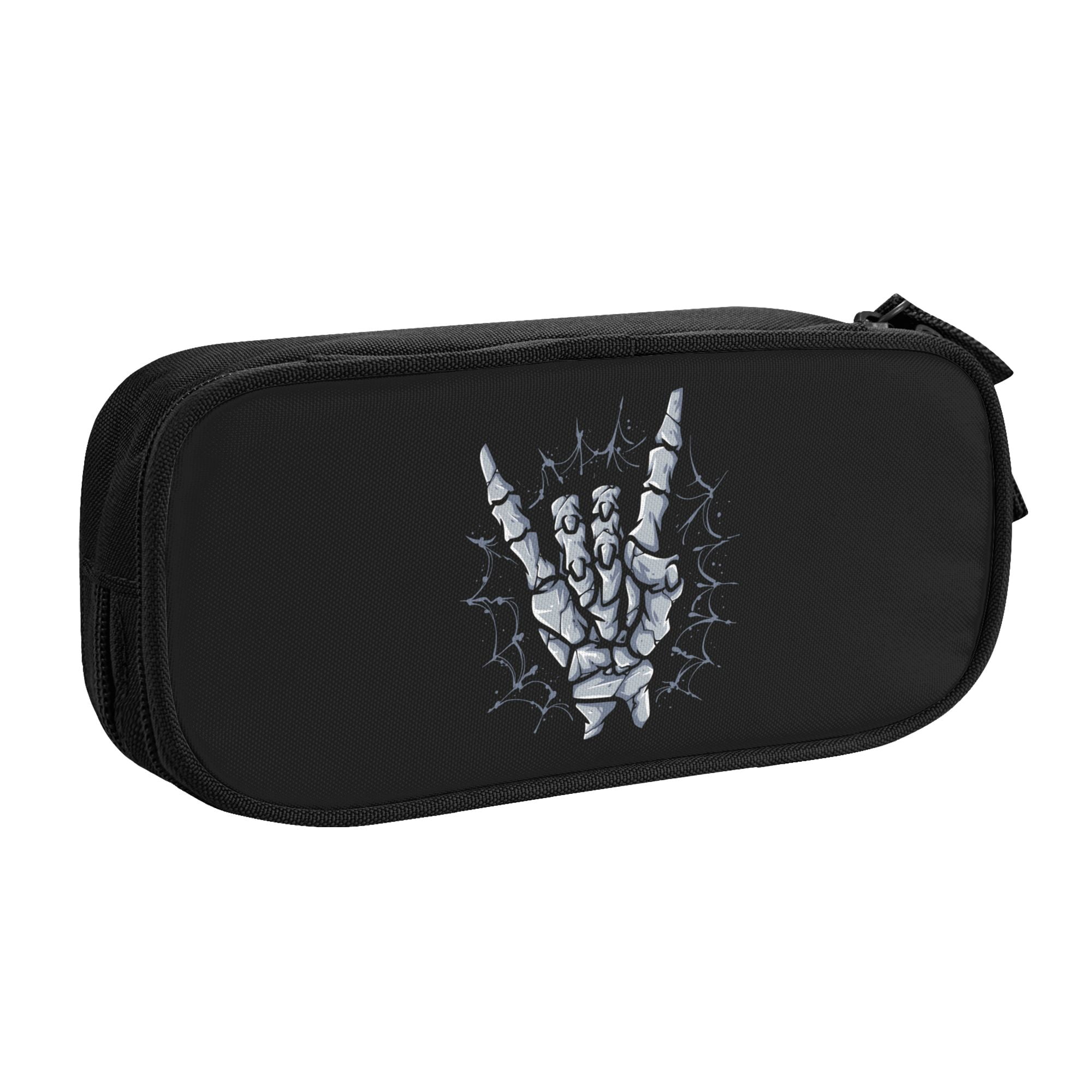 TEQUAN Large Capacity Pencil Case, Rock Skeleton Hand Gesture Pattern ...