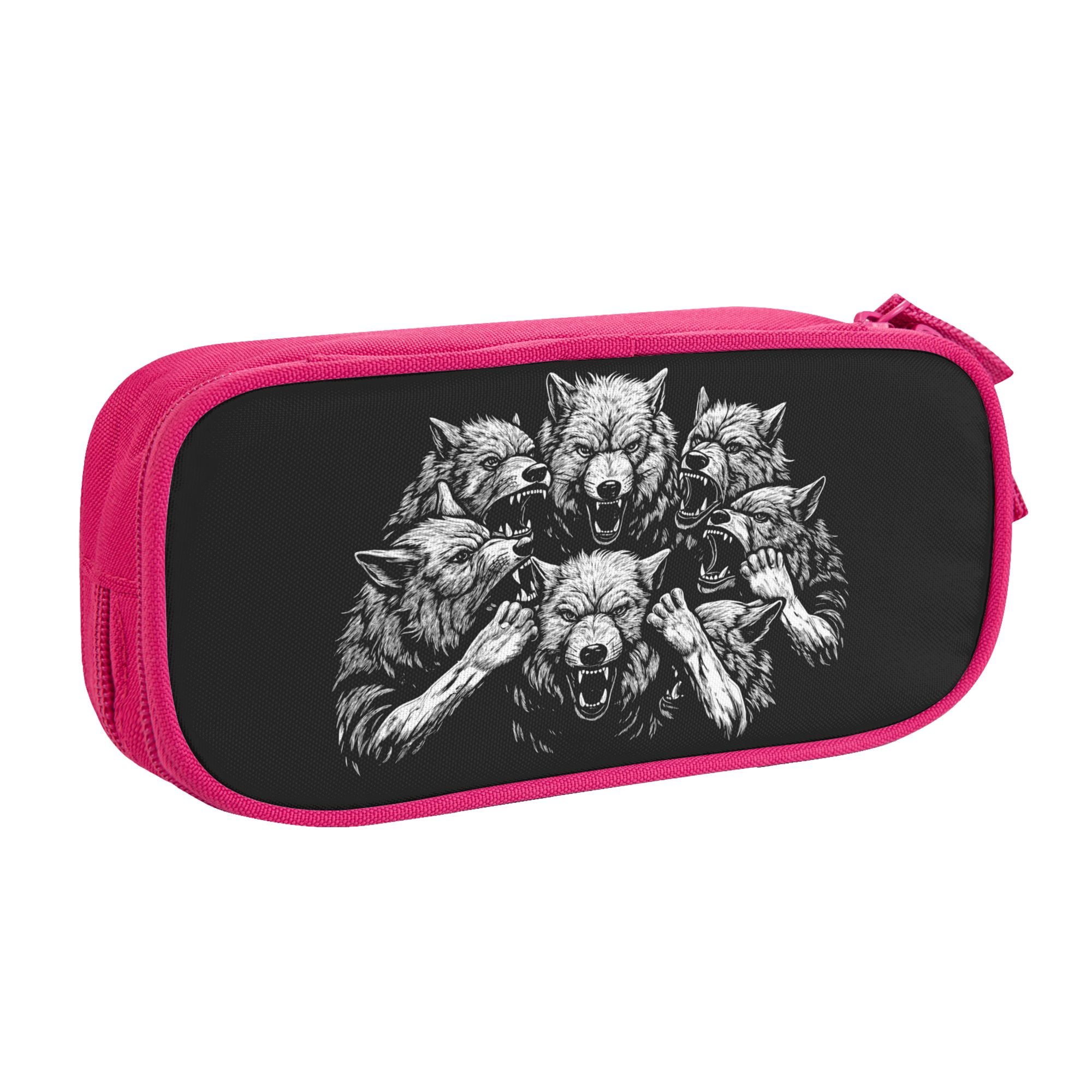 TEQUAN Large Capacity Pencil Case, Sketch Wolves Animals Pattern Pencil ...