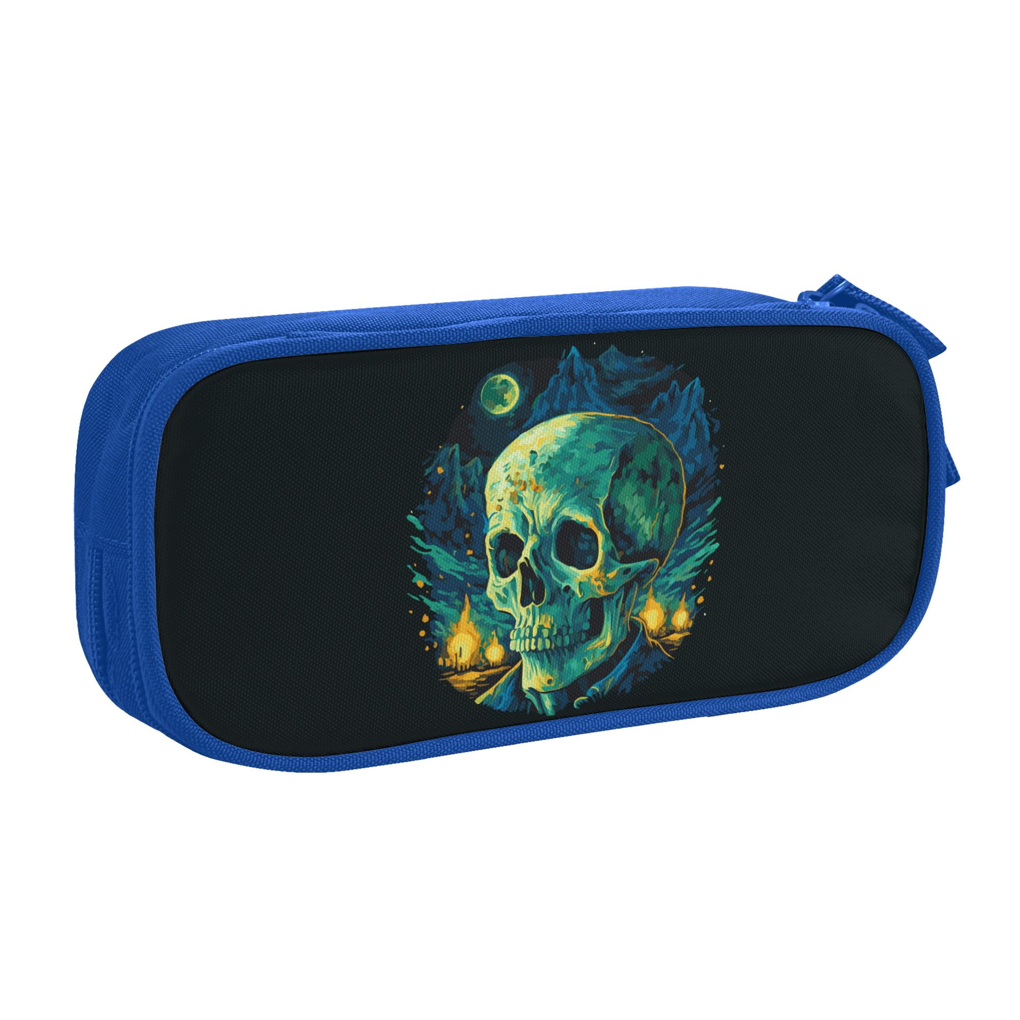 TEQUAN Large Capacity Pencil Case, Starry Night Skull Pattern Pencil ...