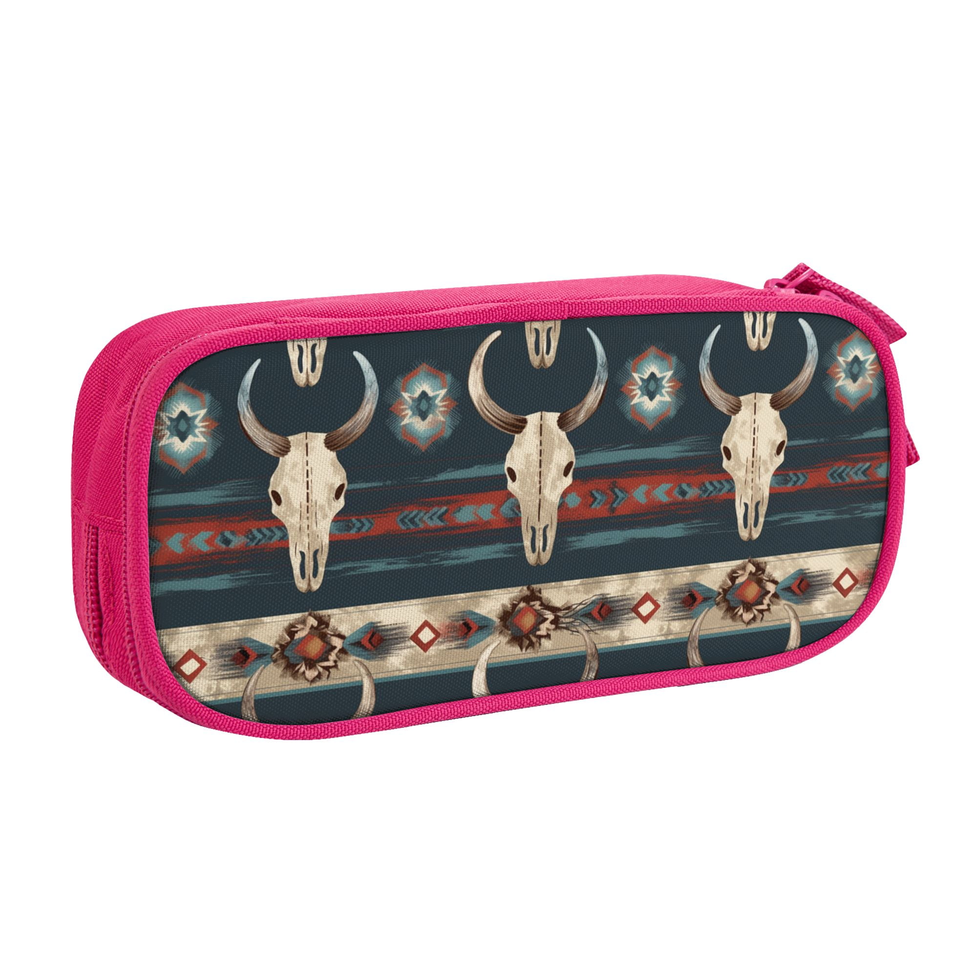TEQUAN Large Capacity Pencil Case, Vintage Ethnic Boho Bull Skulls ...