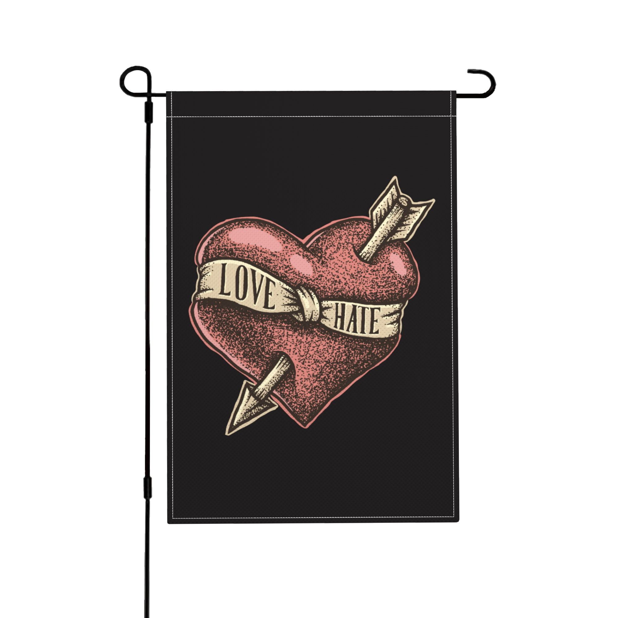 TEQUAN Love Heart with Arrow Garden Flags, 18 x 12 inch Double Sided ...