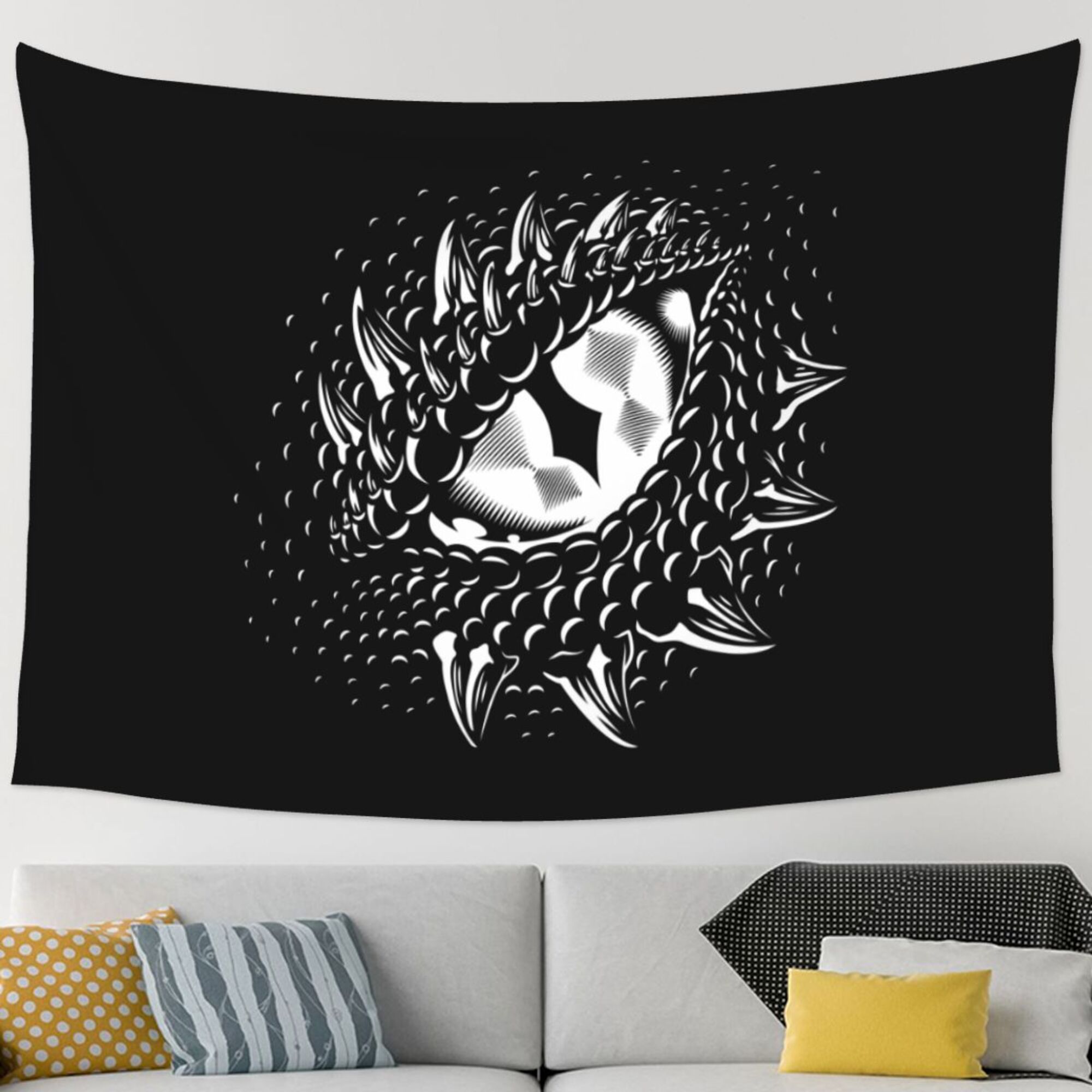 TEQUAN Monochrome Dragon Eye Pattern Large Tapestry, Aesthetic ...