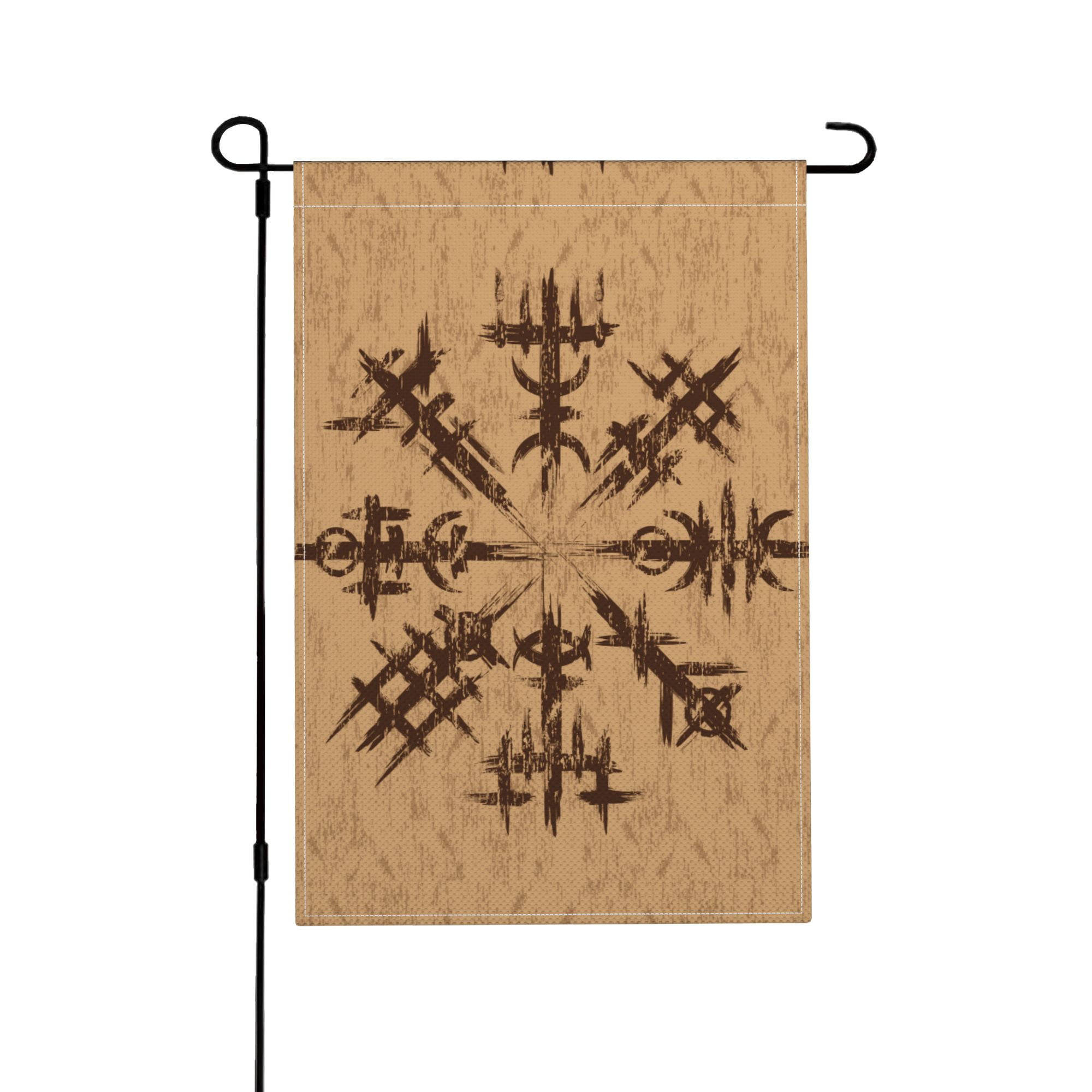 TEQUAN Norse Viking Brown Grunge Garden Flags, 18 x 12 inch Double ...