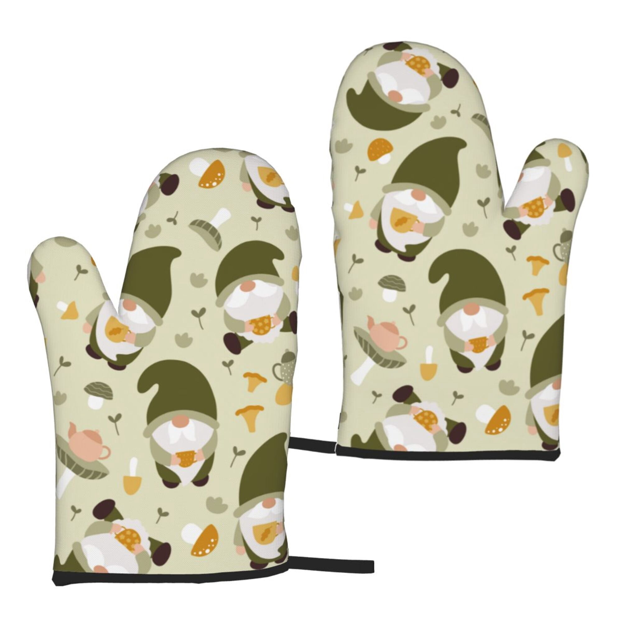TEQUAN Oven Mitts, Cute Goblin Funny Gnome Pattern Heat Resistant ...