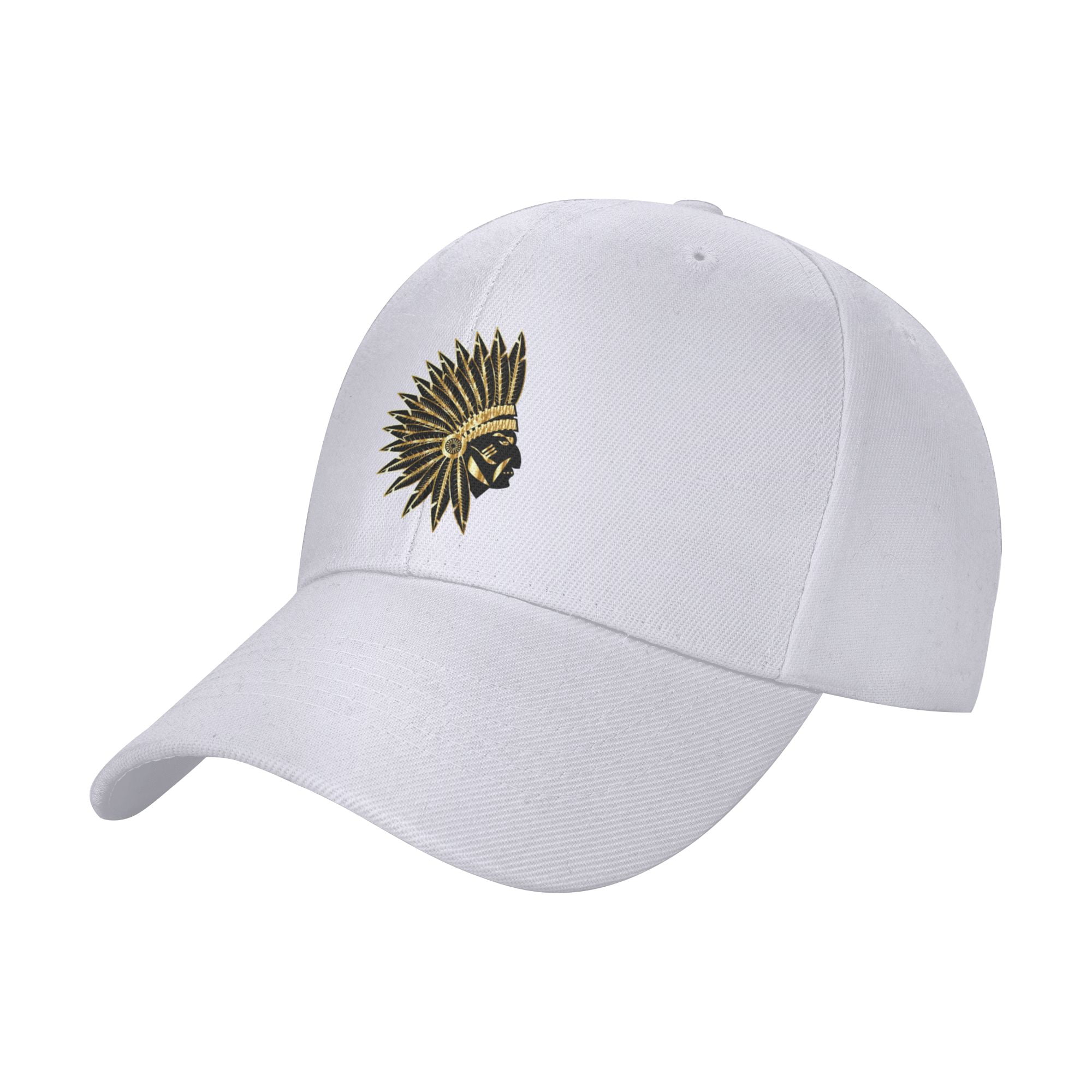 TEQUAN Peaked Cap Gold Native American Feathers Adult Unisex Adjustable ...