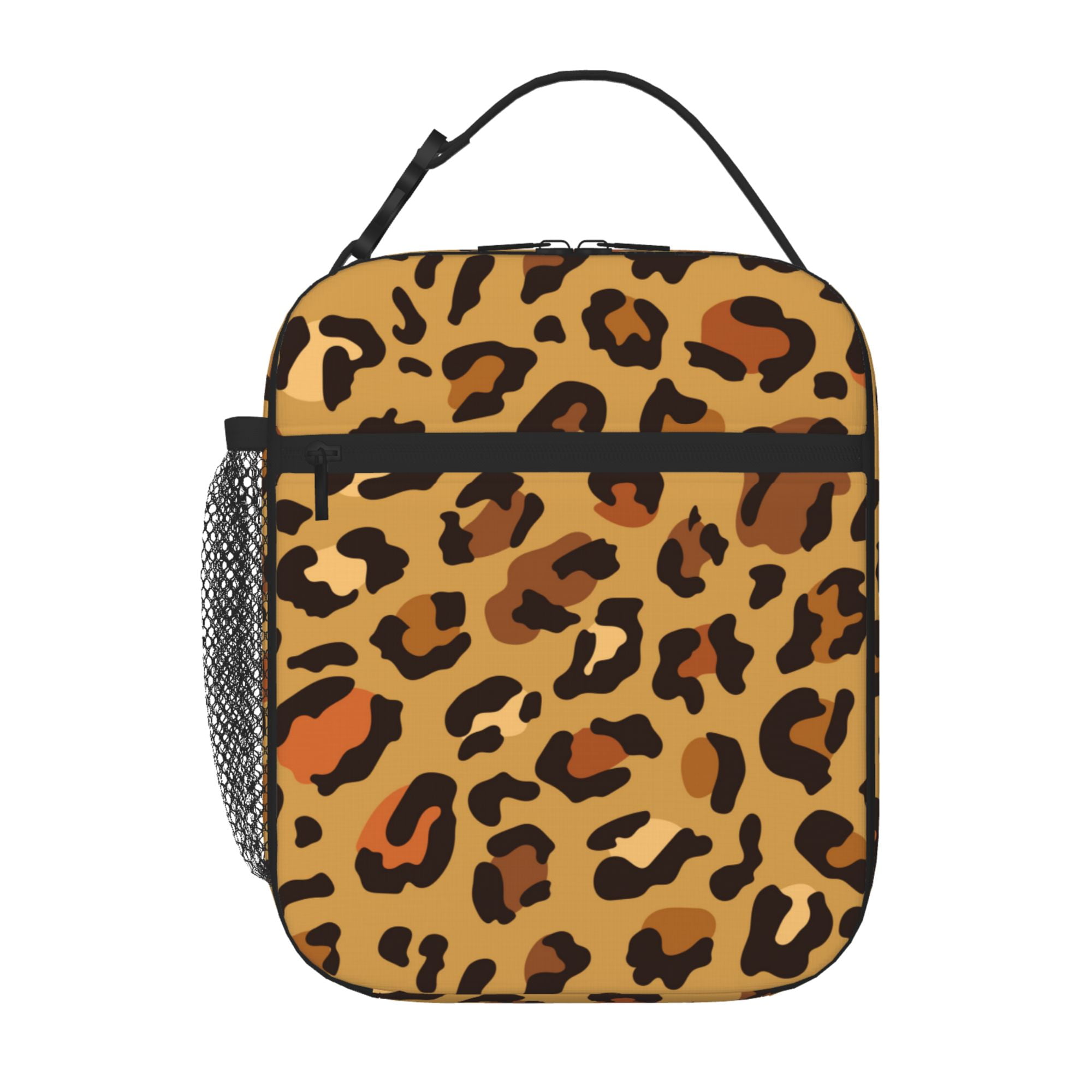 TEQUAN Portable Lunch Bag, Abstract Brown Leopard Print Animal Pattern ...