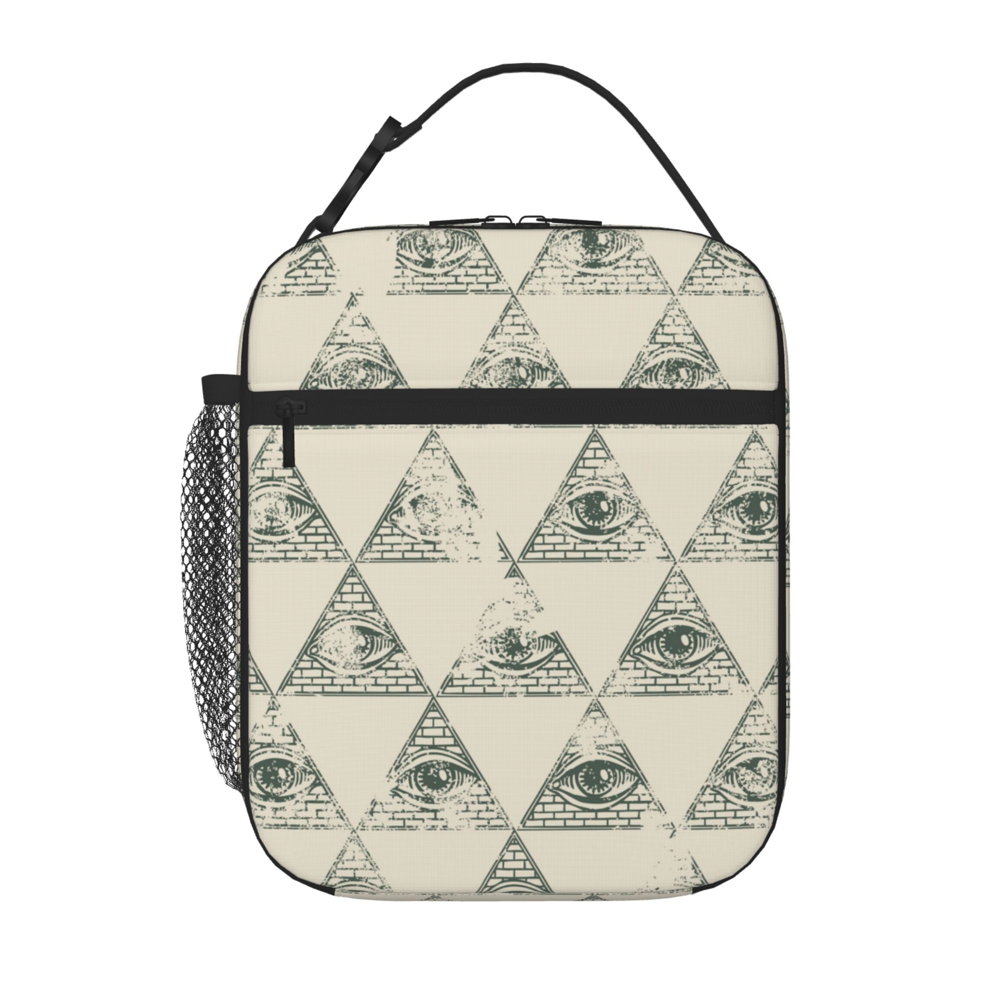 TEQUAN Portable Lunch Bag, Alchemy Masonic Allseeing Eyes Pattern ...