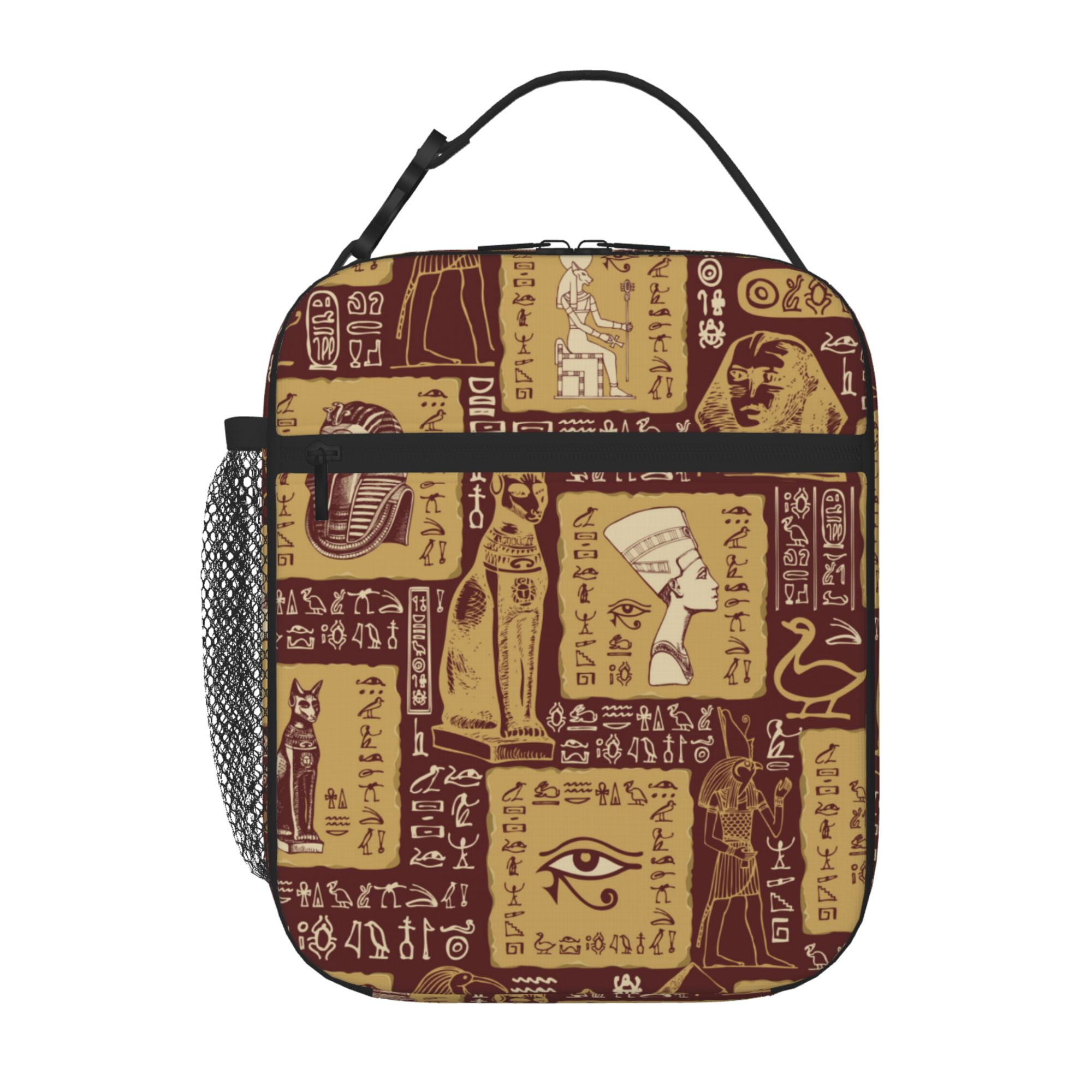 TEQUAN Portable Lunch Bag, Ancient Egyptian Hieroglyphs Symbols Pattern ...