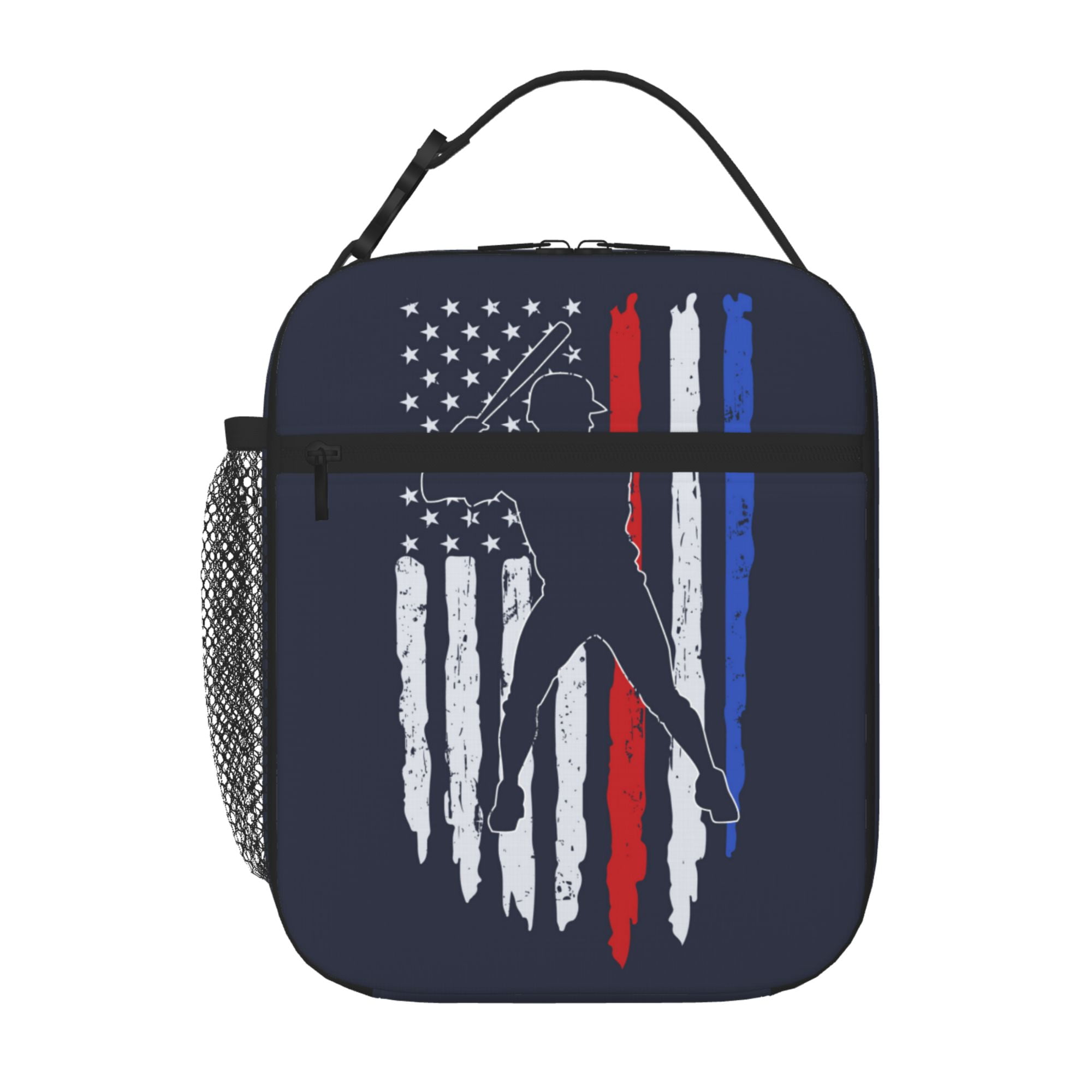 TEQUAN Portable Lunch Bag, Baseball American Flag Patriotic Pattern ...