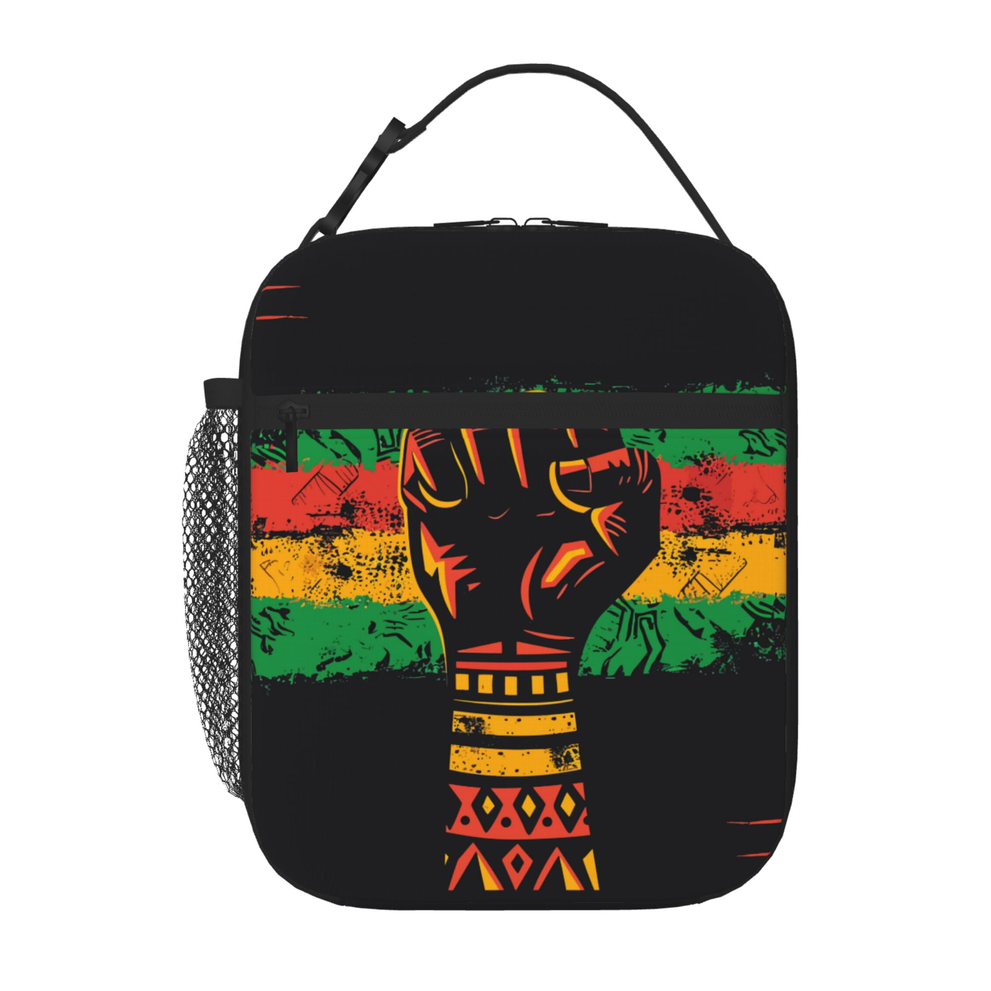 TEQUAN Portable Lunch Bag, Black History Month Poster Pattern Reusable ...