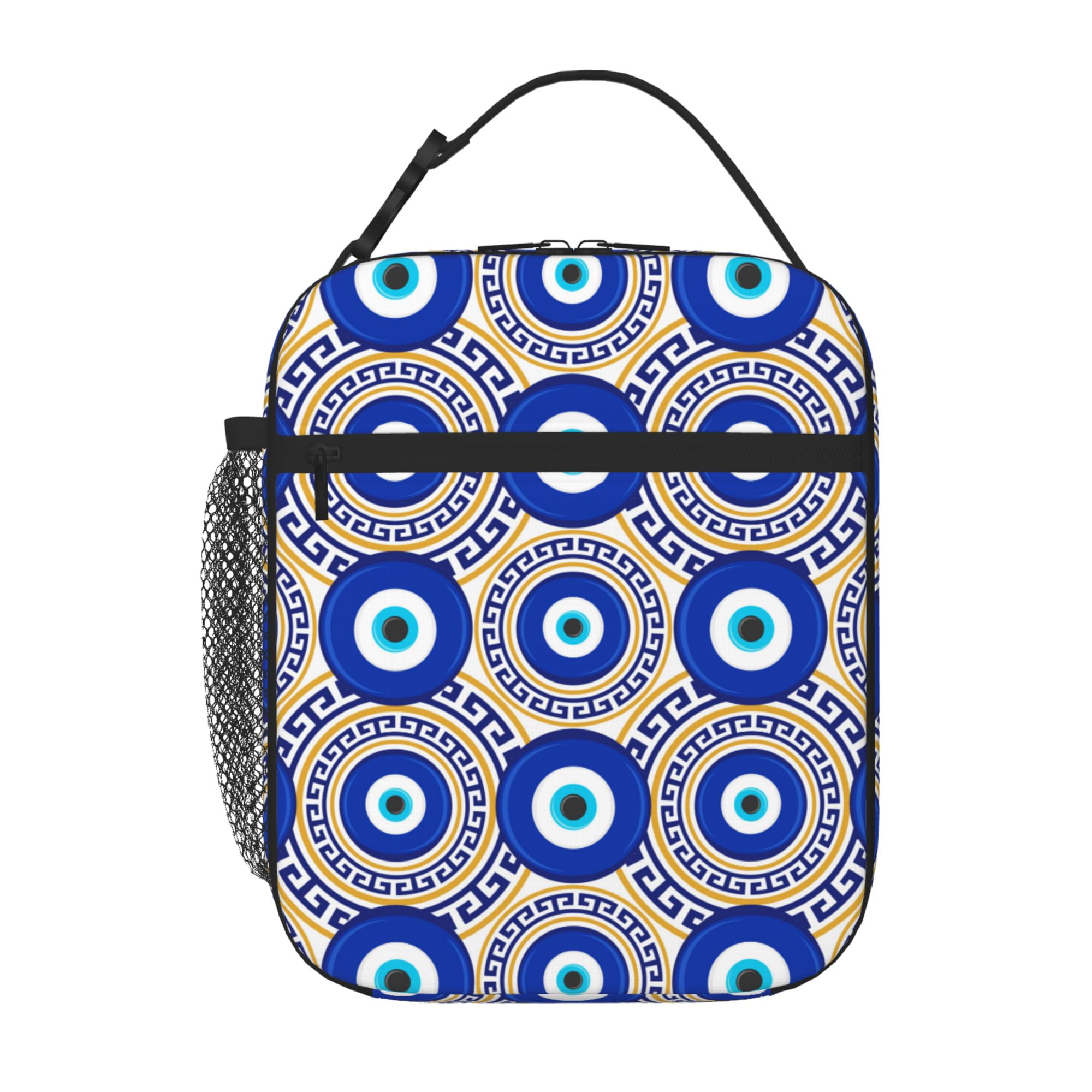TEQUAN Portable Lunch Bag, Blue Nazar Evil Eyes Pattern Reusable ...