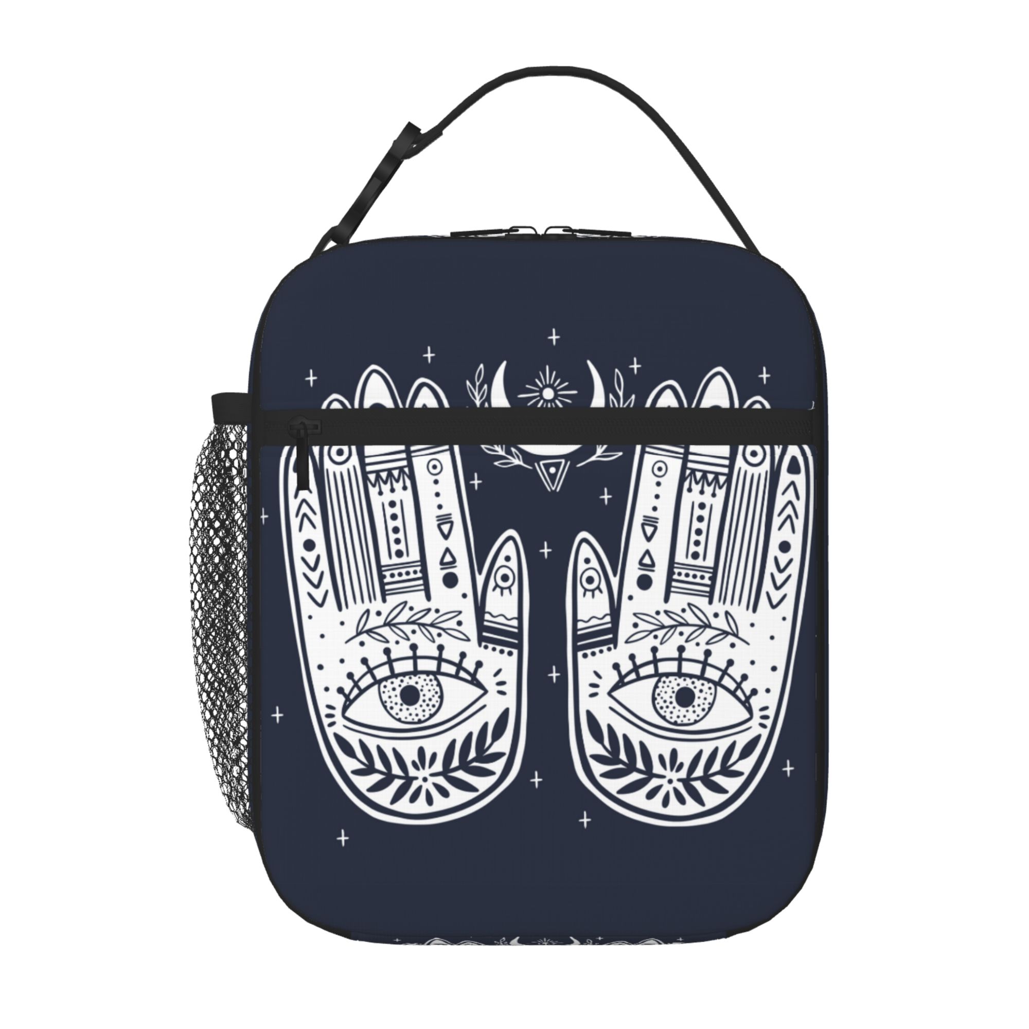 TEQUAN Portable Lunch Bag, Bohemian Evil Eye Hamsa Hand Moon Pattern ...