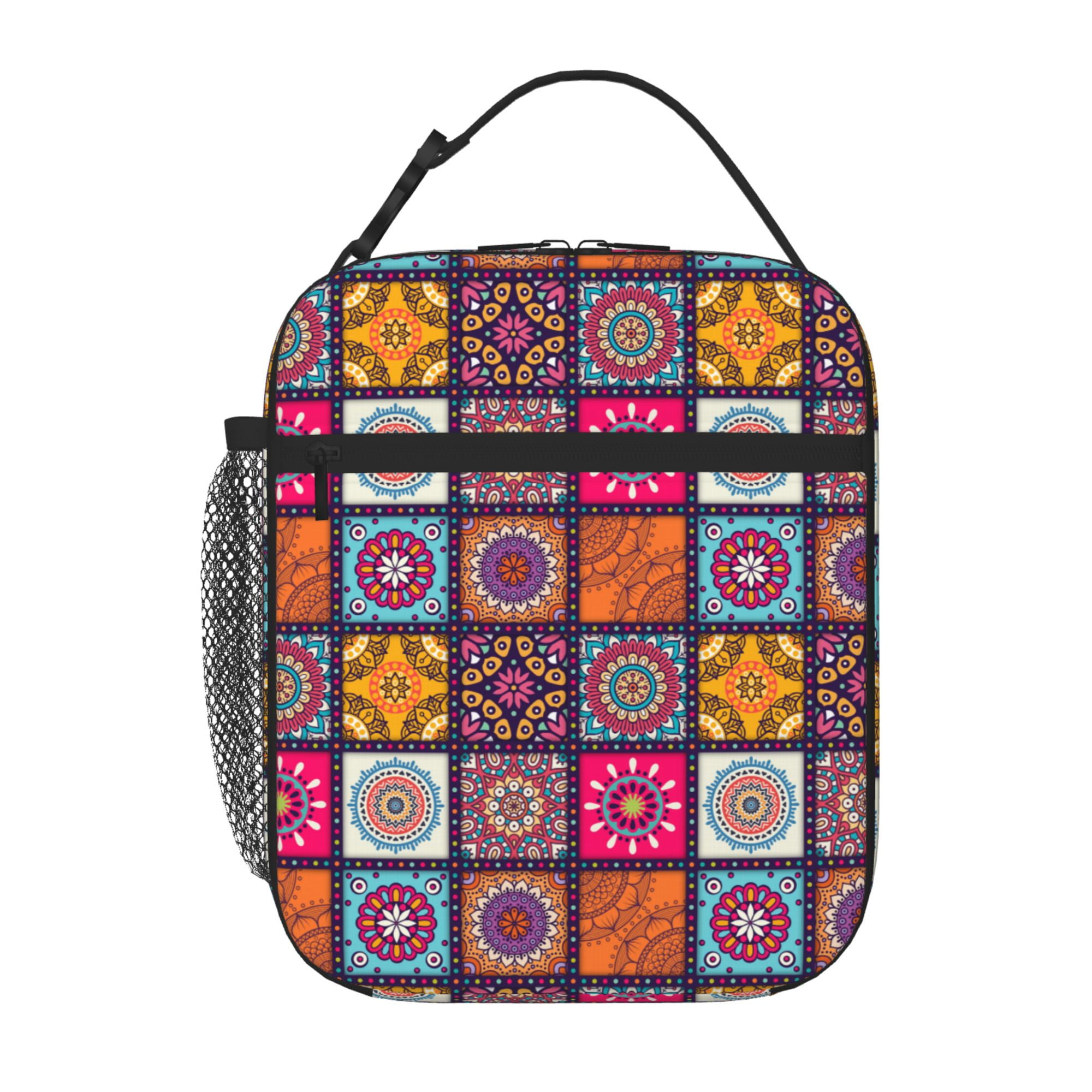 TEQUAN Portable Lunch Bag, Bohemian Mandala Paisley Pattern Reusable ...