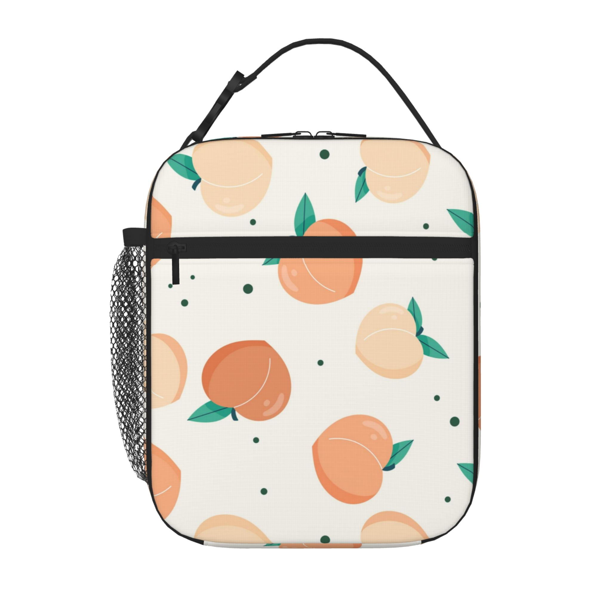 TEQUAN Portable Lunch Bag, Cartoon Peach Fruit Decoration Pattern ...