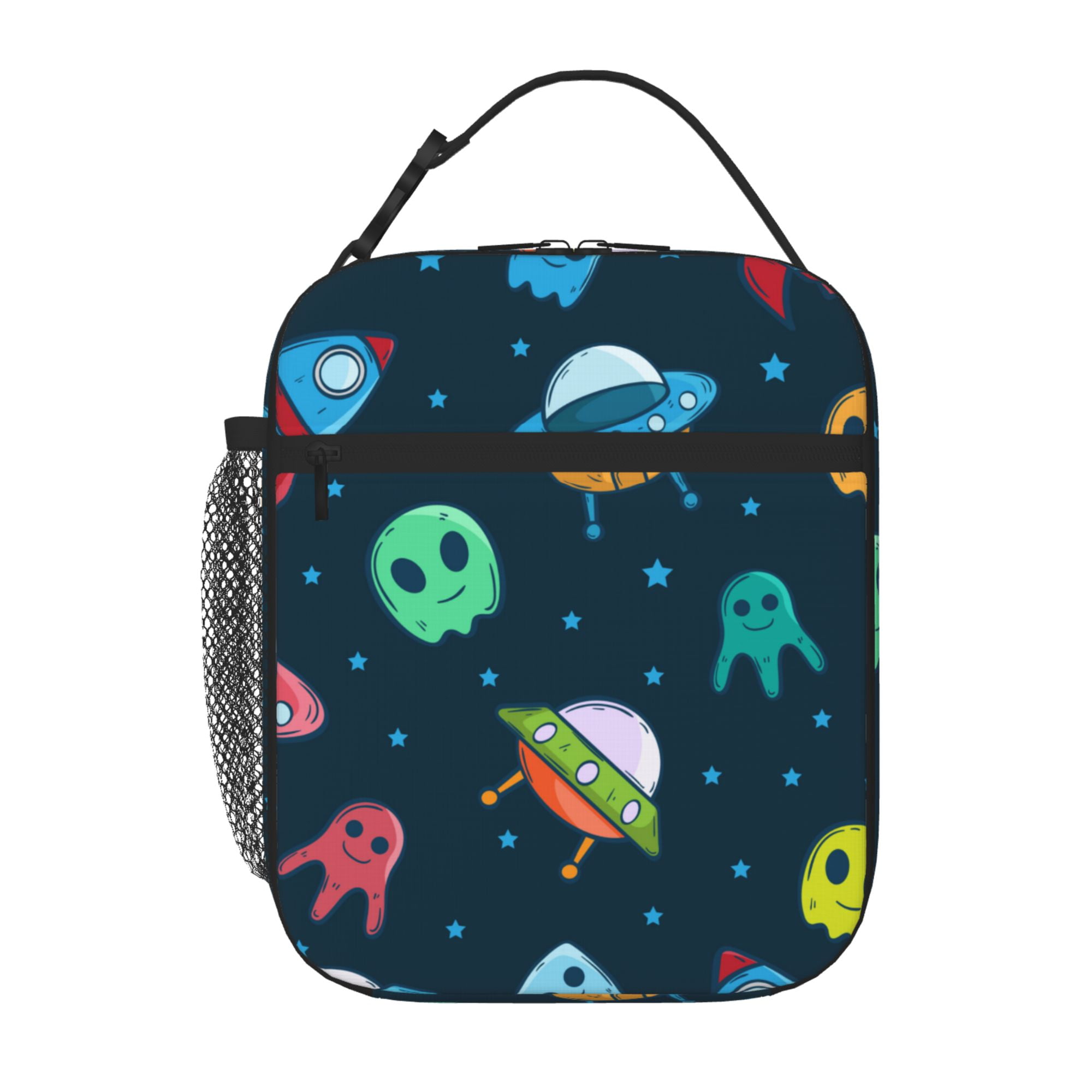 TEQUAN Portable Lunch Bag, Cartoon UFO Spaceship Rockets Pattern ...