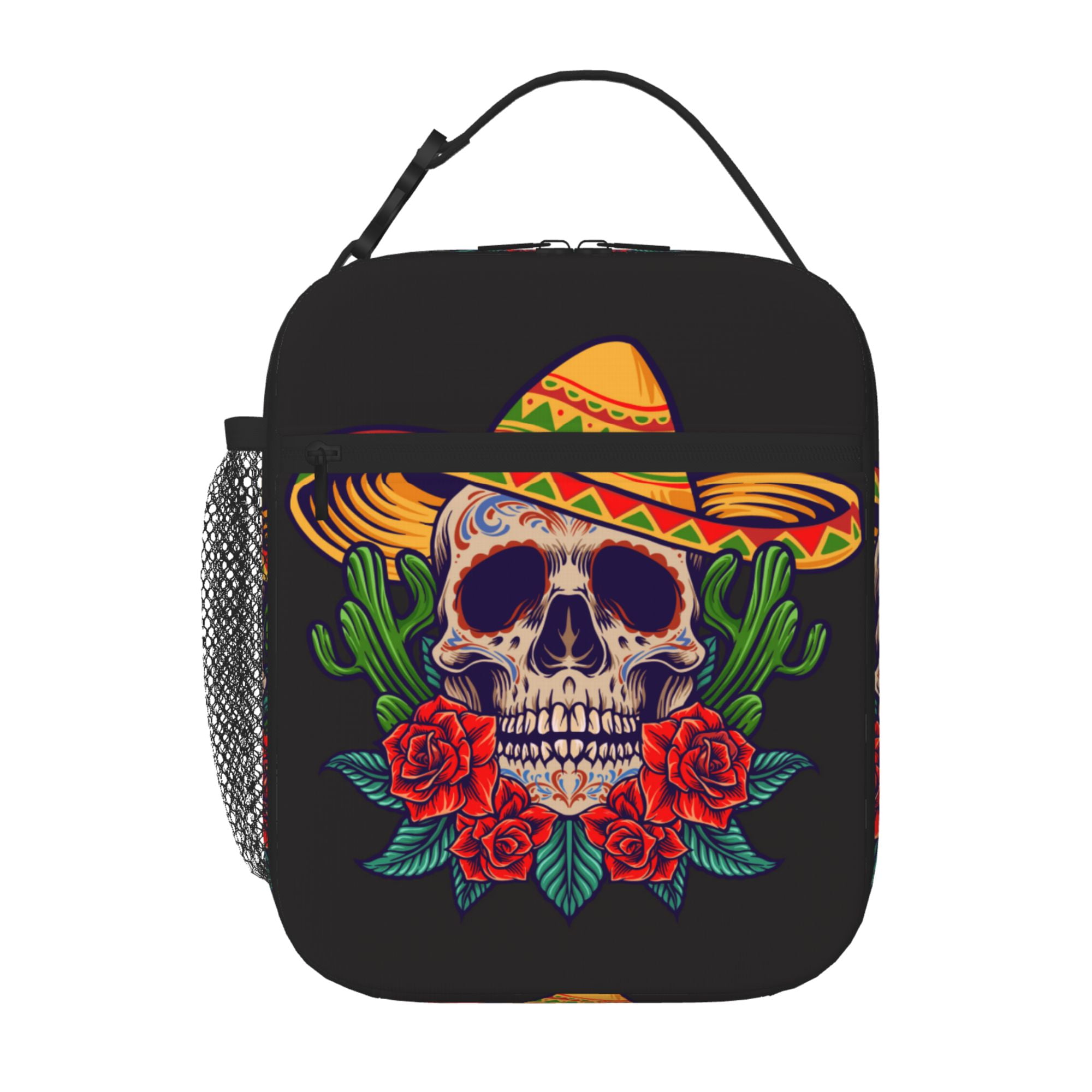 TEQUAN Portable Lunch Bag, Cinco de May Mexican Skull Pattern Reusable ...