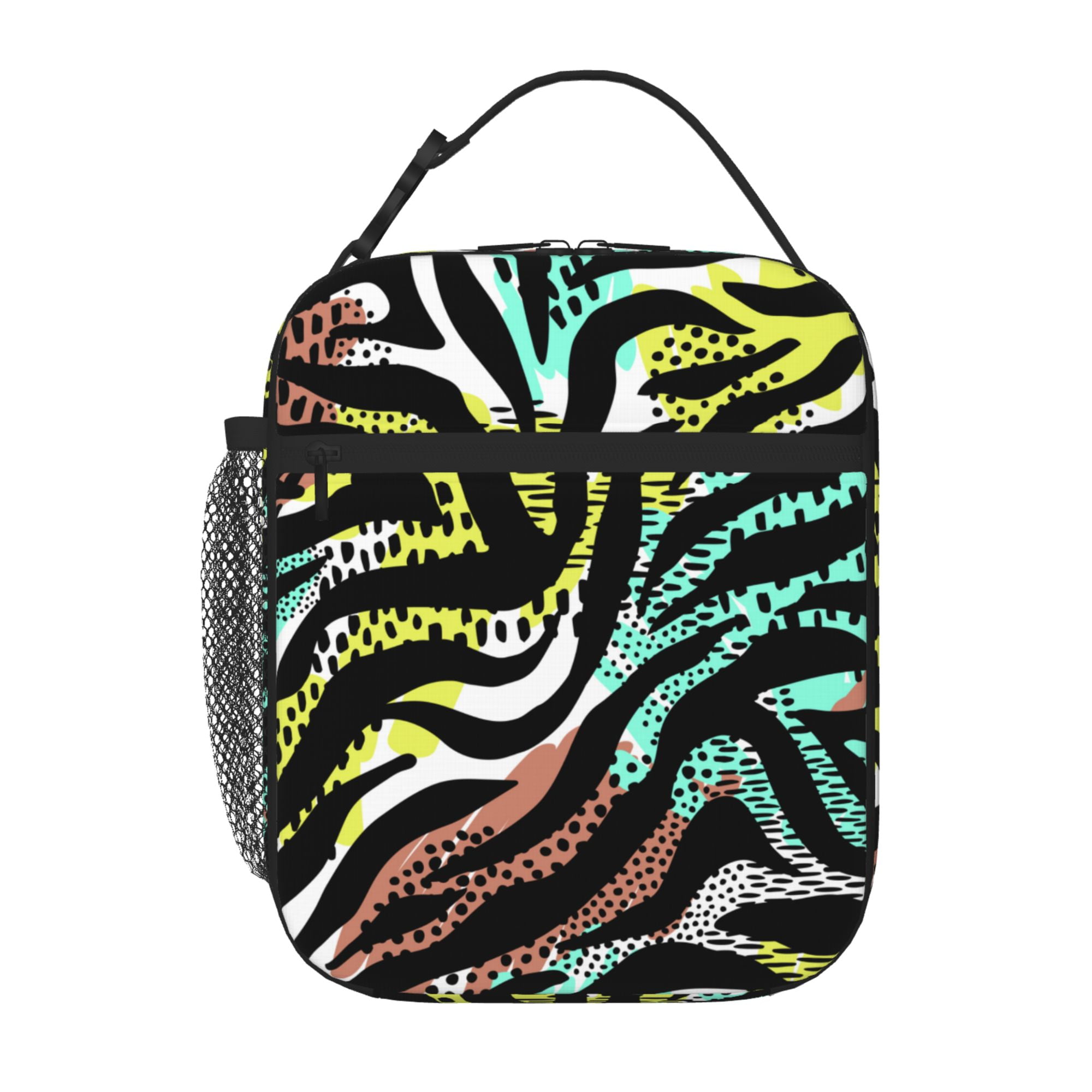 TEQUAN Portable Lunch Bag, Colorful Zebra Exotic Animal Pattern ...