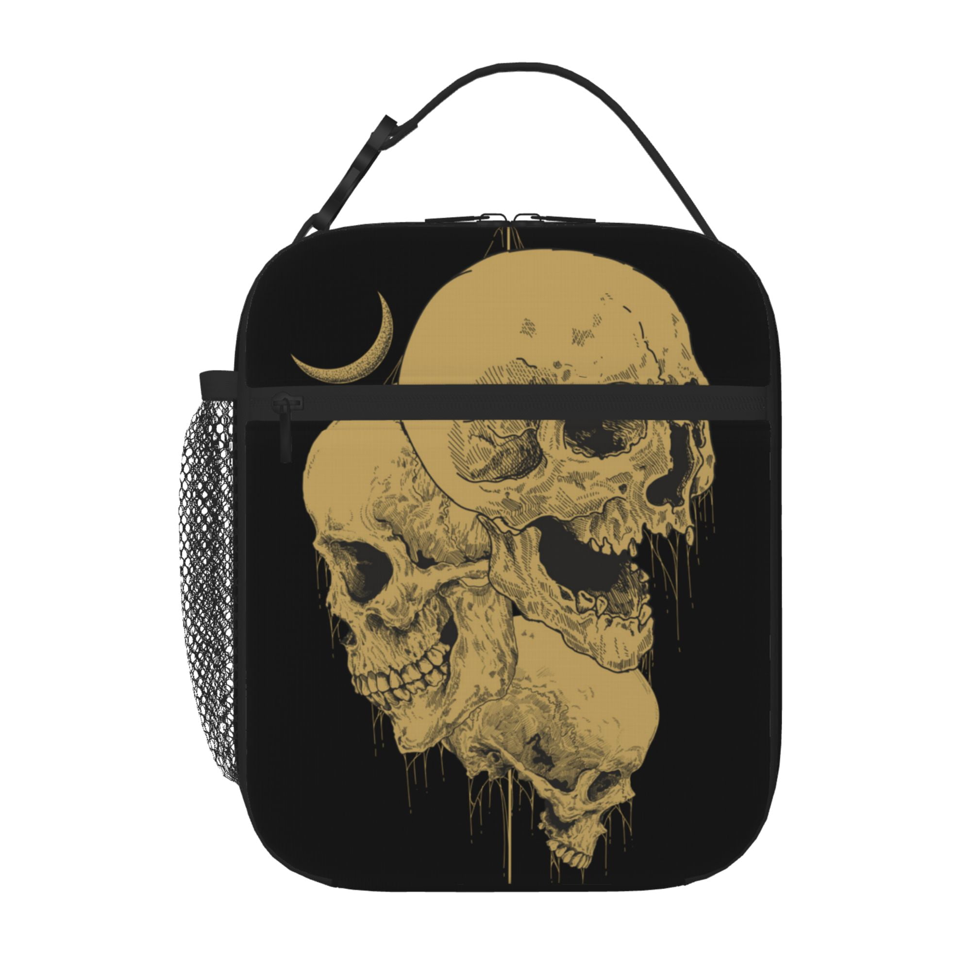 TEQUAN Portable Lunch Bag, Dark Skull Demon Head Moon Pattern Reusable ...