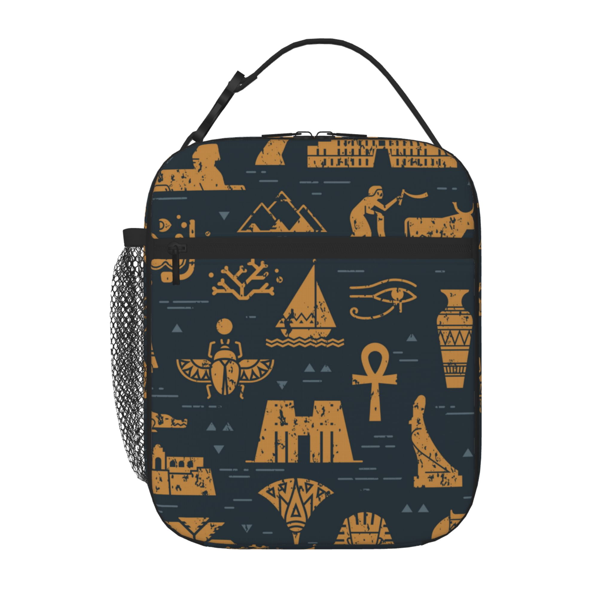 TEQUAN Portable Lunch Bag, Egyptian Cultural Symbols Pattern Reusable ...