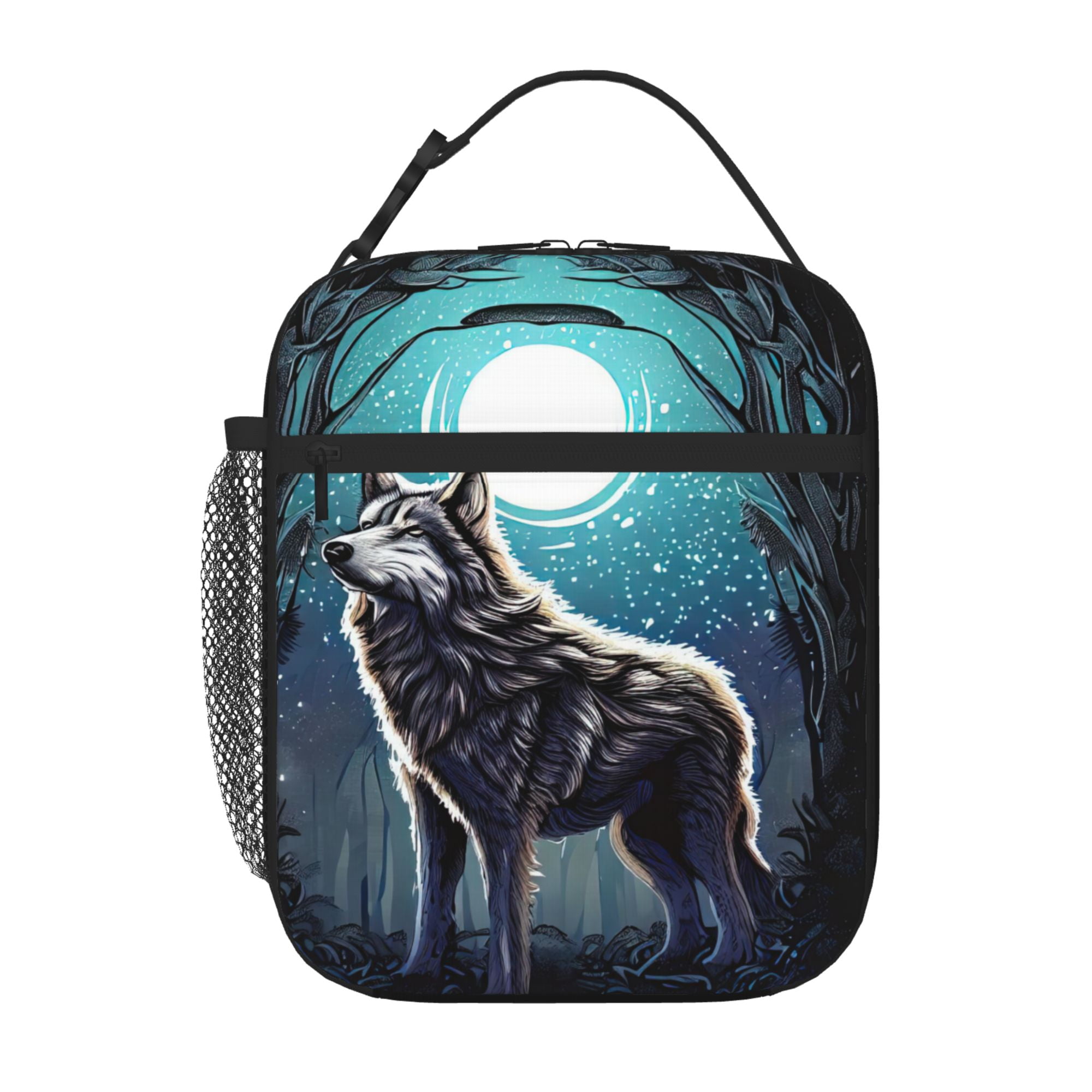 TEQUAN Portable Lunch Bag, Forest Moonlight Fantasy Wolf Pattern ...