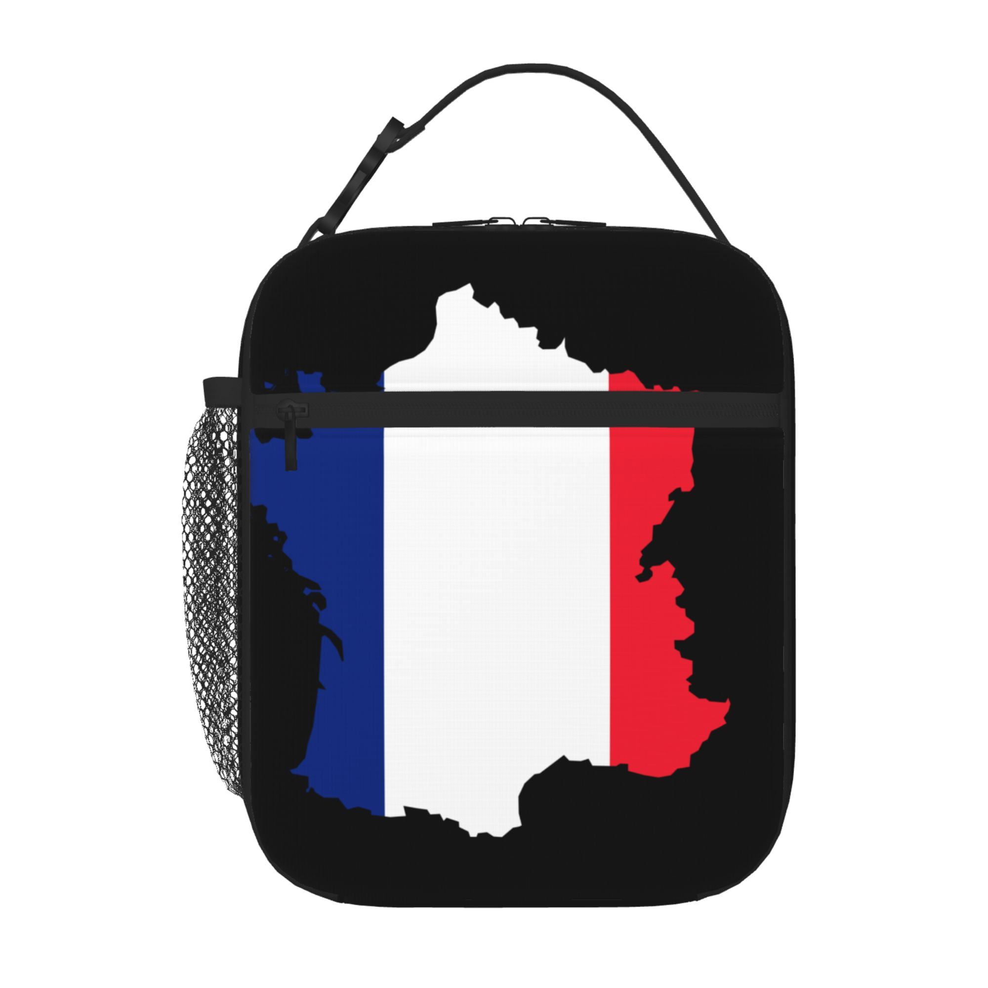TEQUAN Portable Lunch Bag, France Geography Map Flag Pattern Reusable ...
