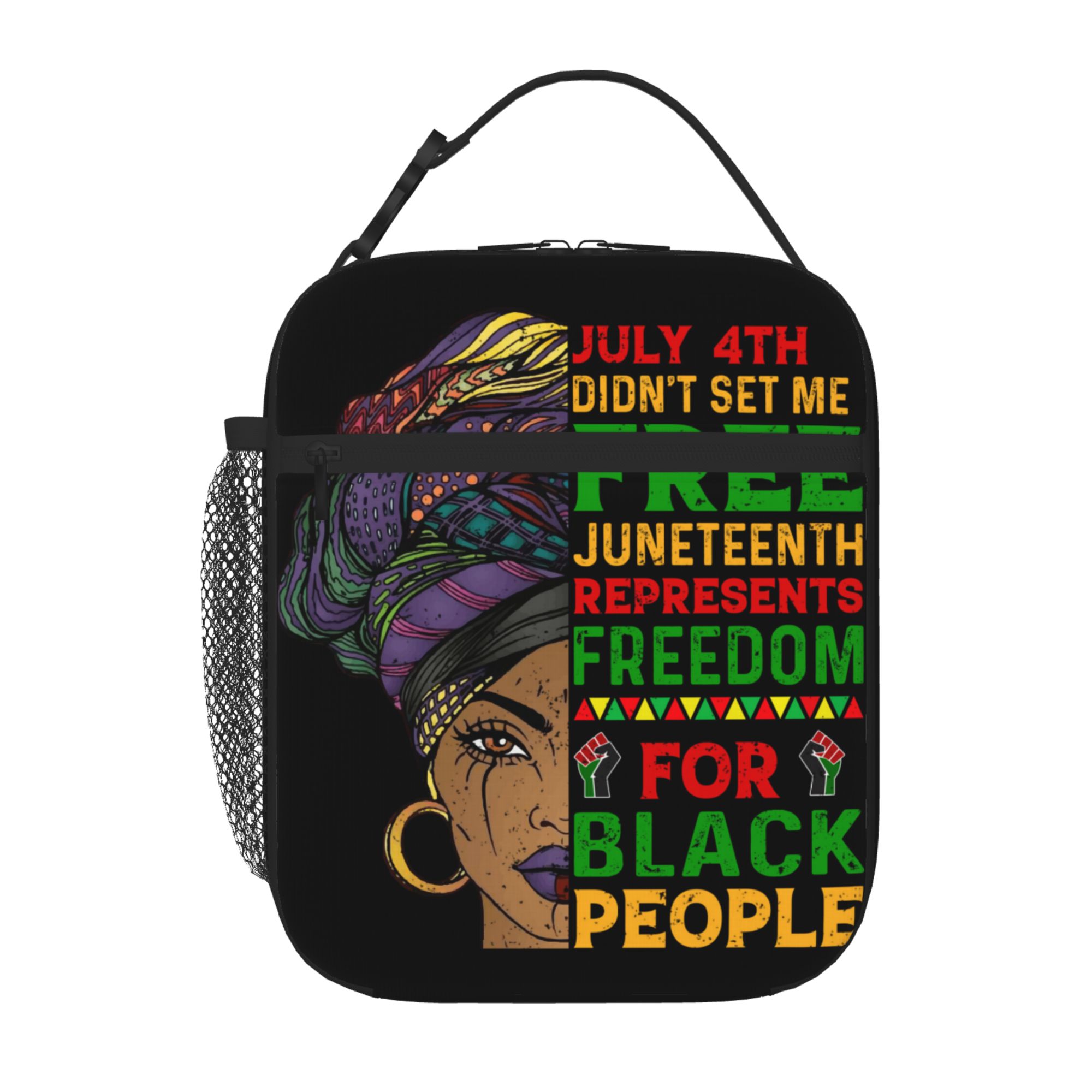 TEQUAN Portable Lunch Bag, Freedom Day Elements Pattern Reusable ...
