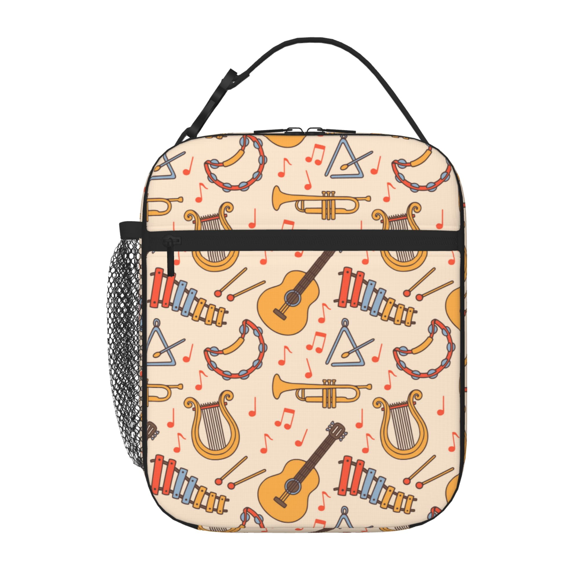 TEQUAN Portable Lunch Bag, Fun Music Instrument Guitar Pattern Reusable ...