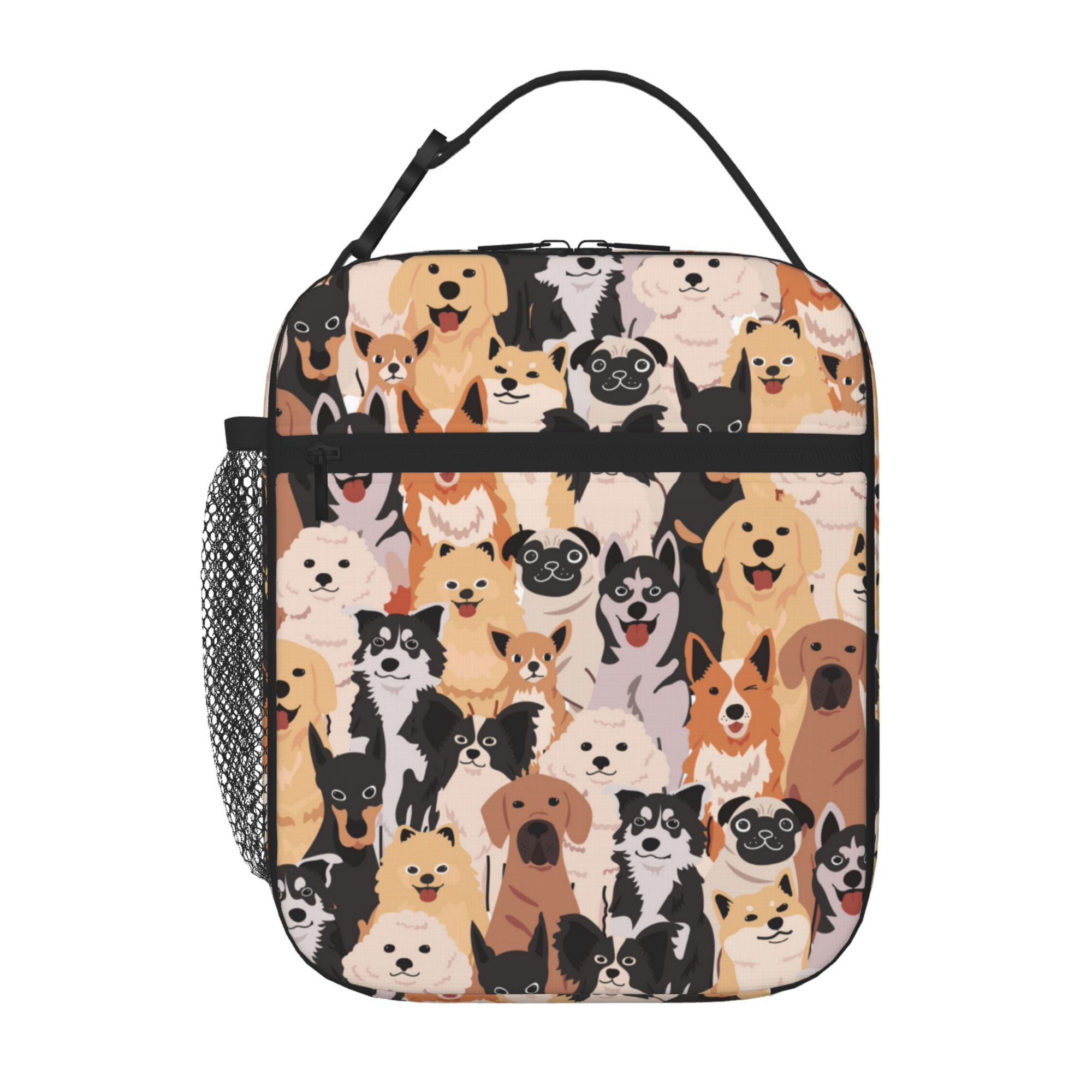 TEQUAN Portable Lunch Bag, Funny Dogs Cute Puppy Pattern Reusable ...