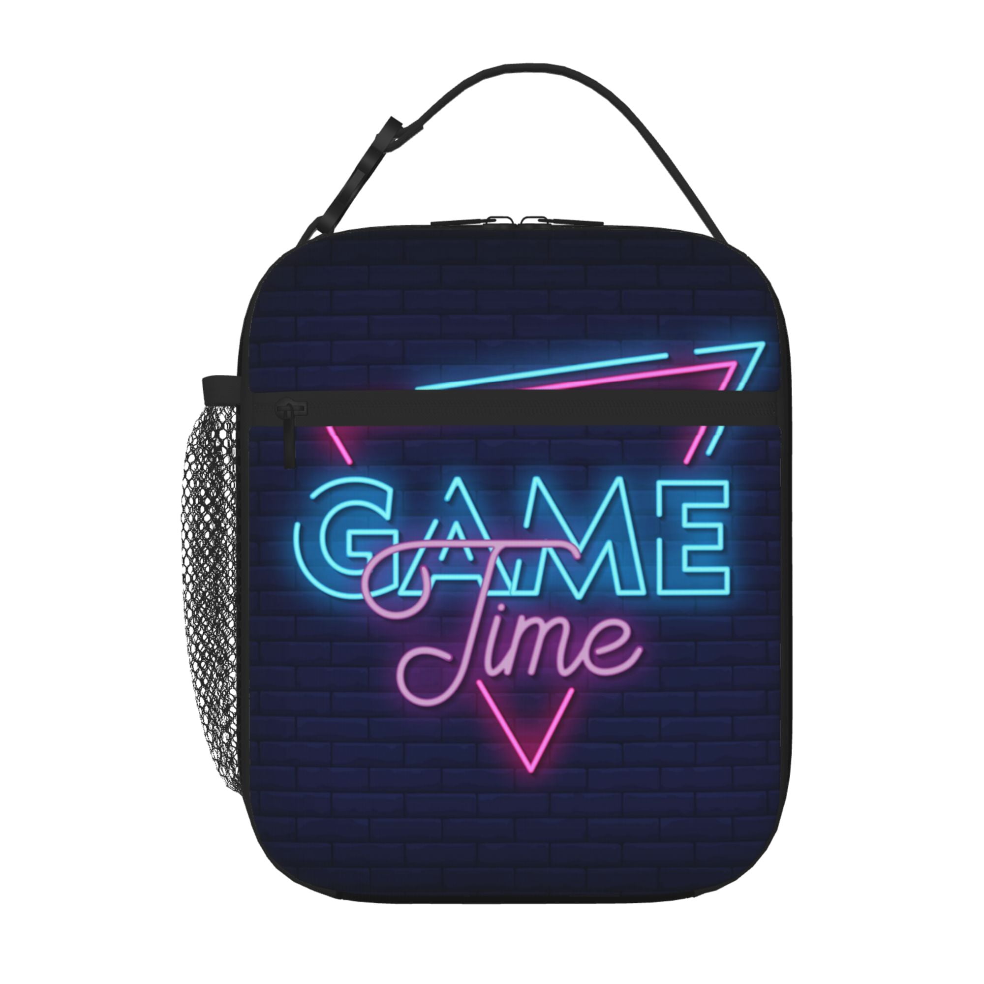 TEQUAN Portable Lunch Bag, Game Time Neon Effect Pattern Reusable ...