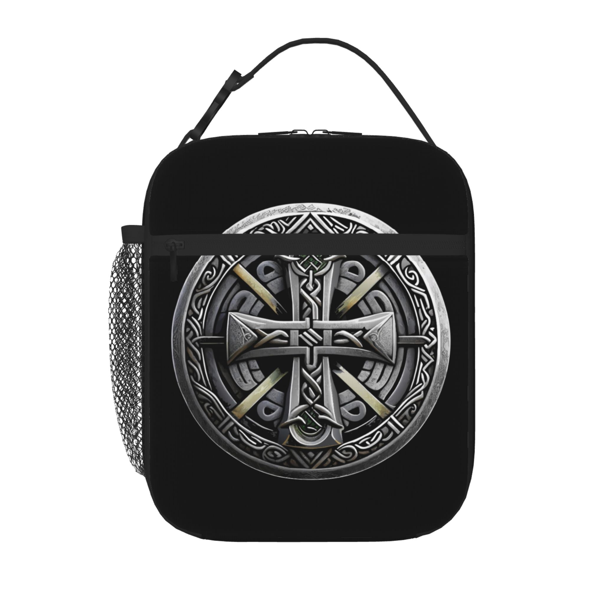 TEQUAN Portable Lunch Bag, Goth Celtic Cross Pattern Reusable Insulated ...