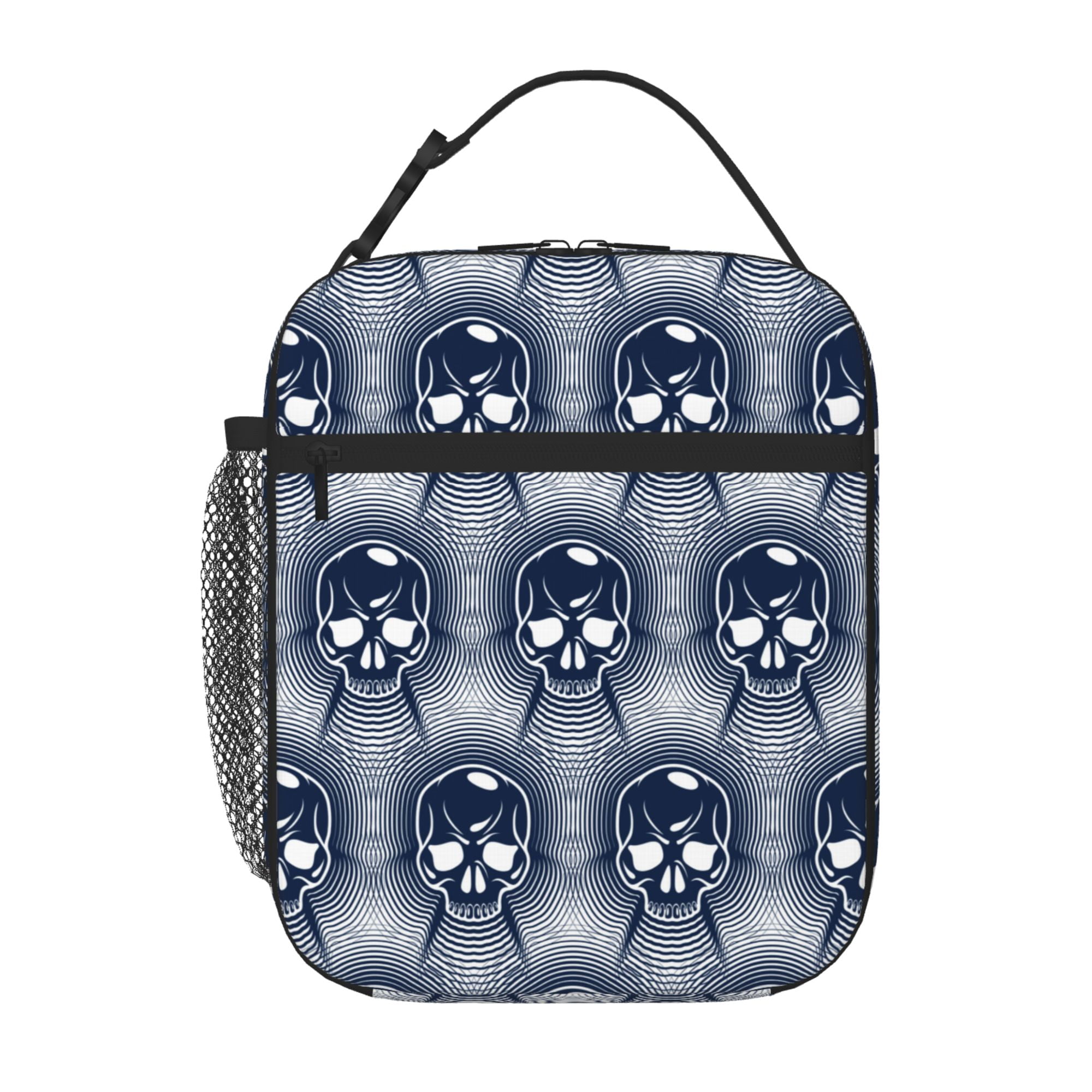 TEQUAN Portable Lunch Bag, Gothic Rock Skull Pattern Reusable Insulated ...