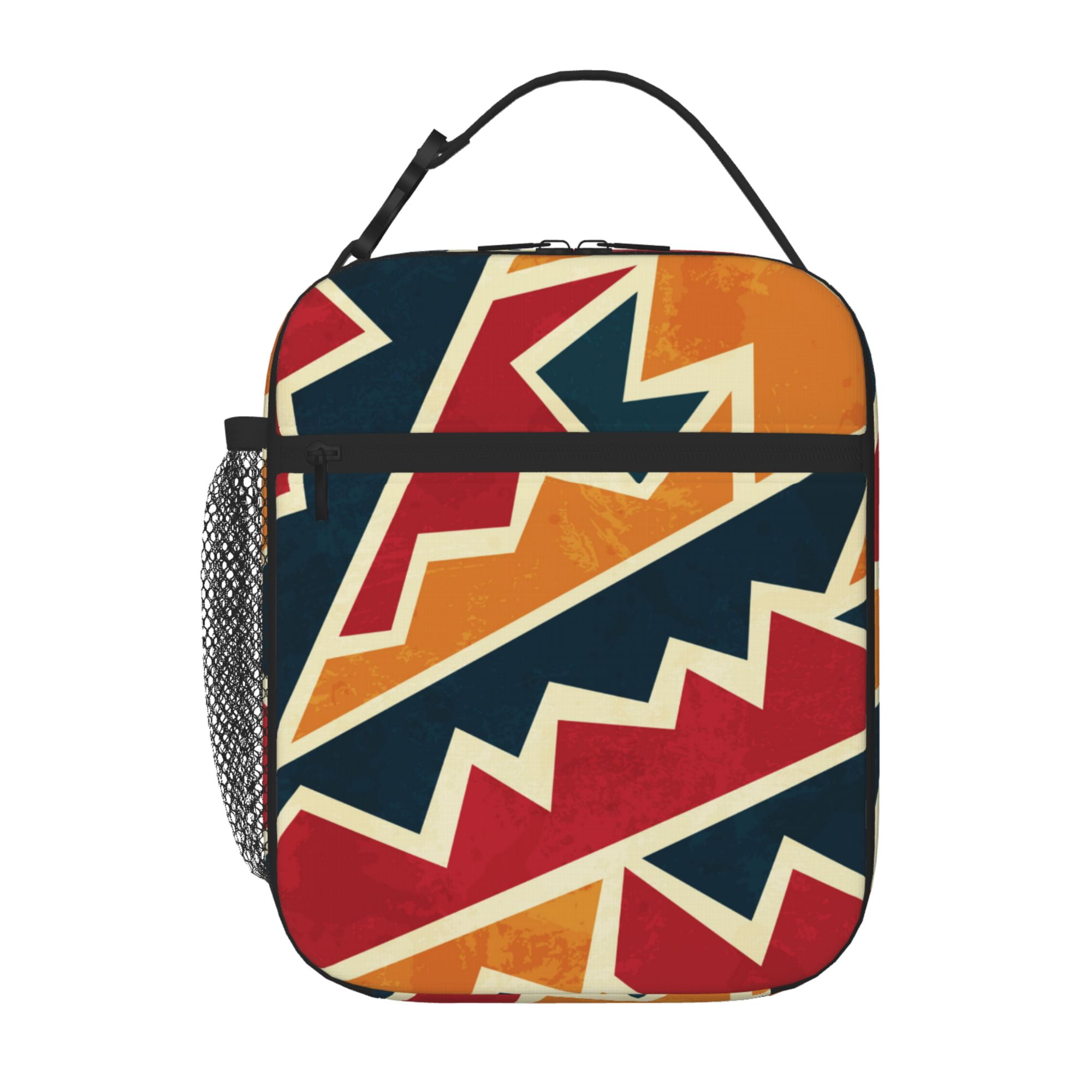 TEQUAN Portable Lunch Bag, Grunge Effect Tribal Stripes Pattern ...