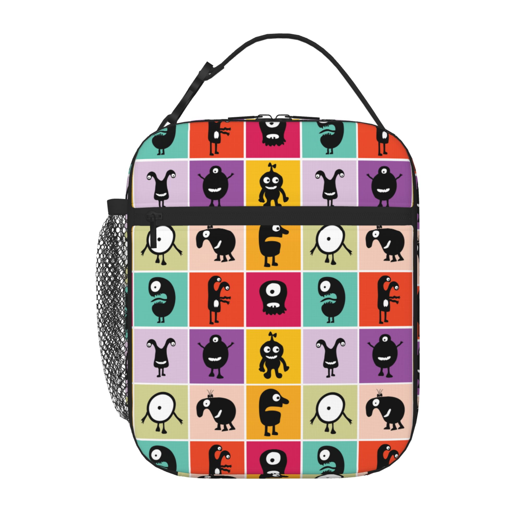 TEQUAN Portable Lunch Bag, Happy Freaky Cartoon Animals Pattern ...
