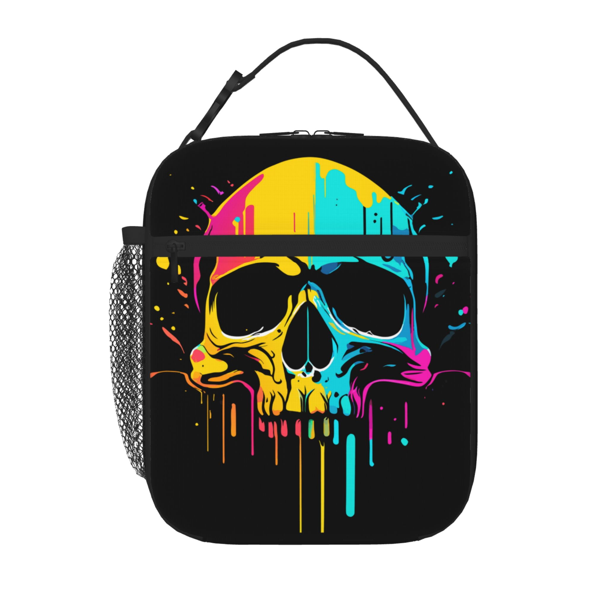 TEQUAN Portable Lunch Bag, Hip Hop Angry Skull Pattern Reusable ...