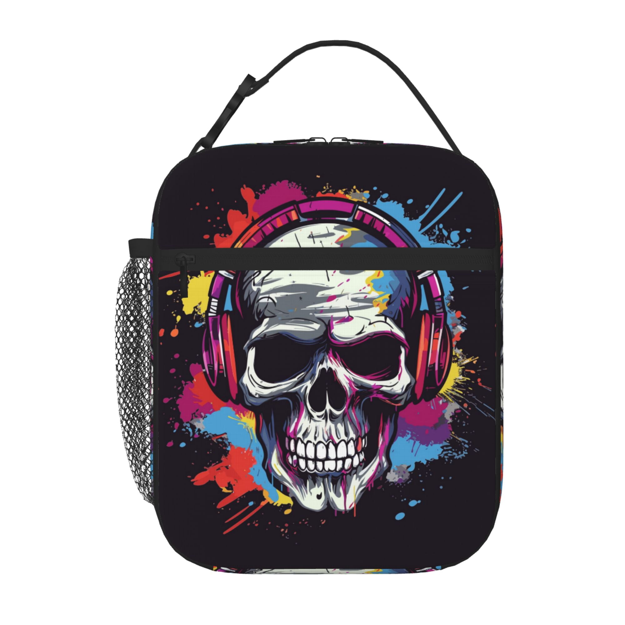TEQUAN Portable Lunch Bag, Hip Hop Skull Graffiti Pattern Reusable ...