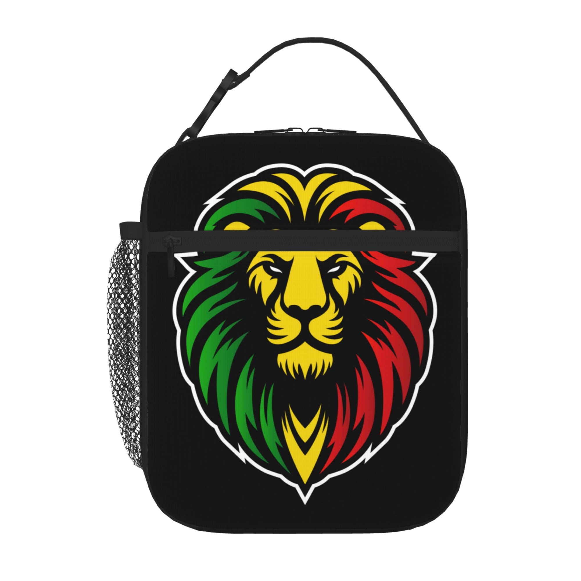 TEQUAN Portable Lunch Bag, Jamaican Rasta Lion Head Pattern Reusable ...