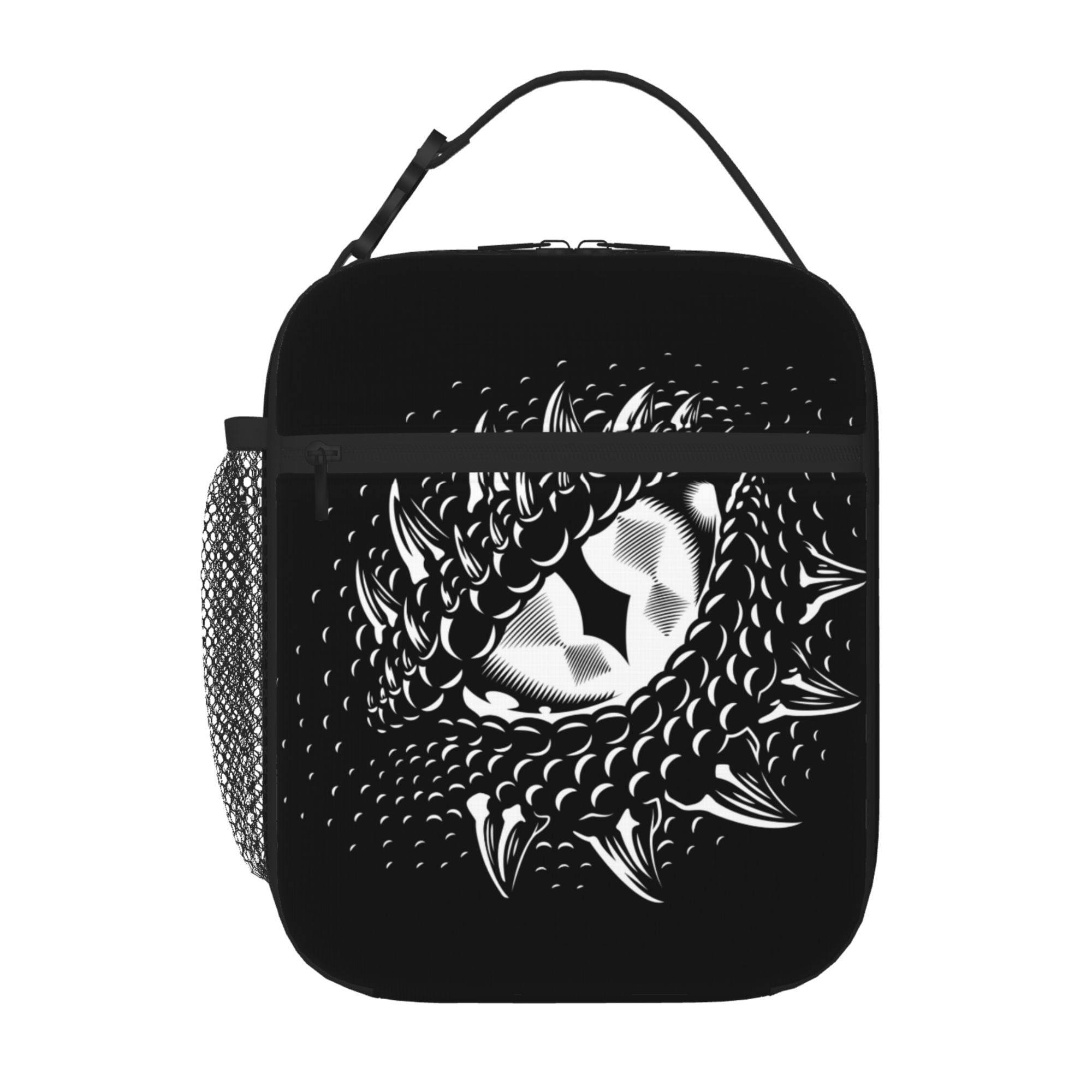TEQUAN Portable Lunch Bag, Monochrome Dragon Eye Pattern Reusable ...