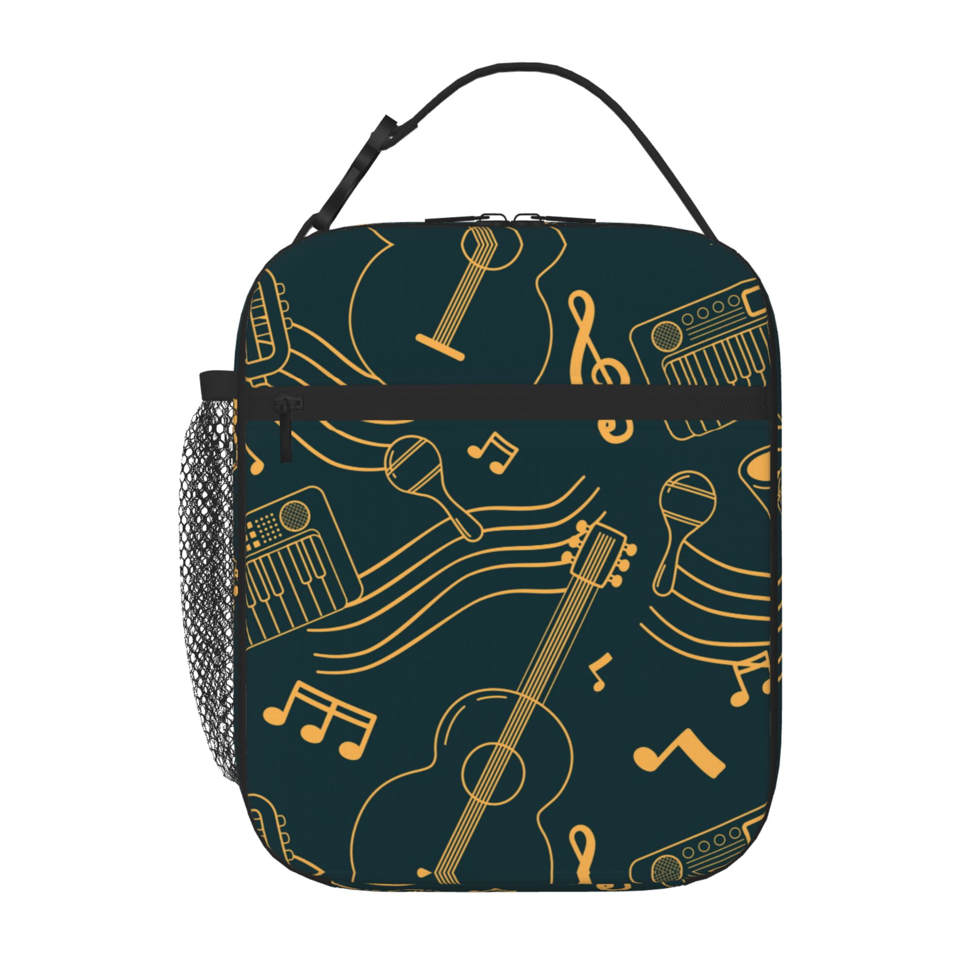 TEQUAN Portable Lunch Bag, Musical Instruments Notes Line Pattern ...