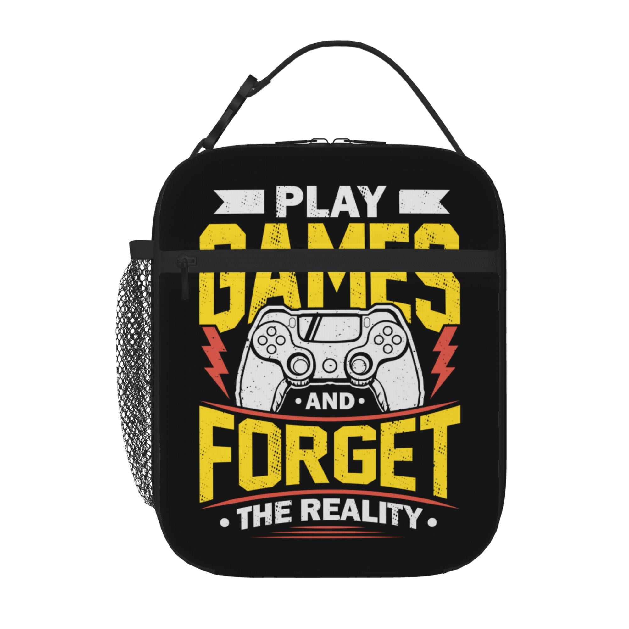 TEQUAN Portable Lunch Bag, Play Games Forget The Reality Pattern ...