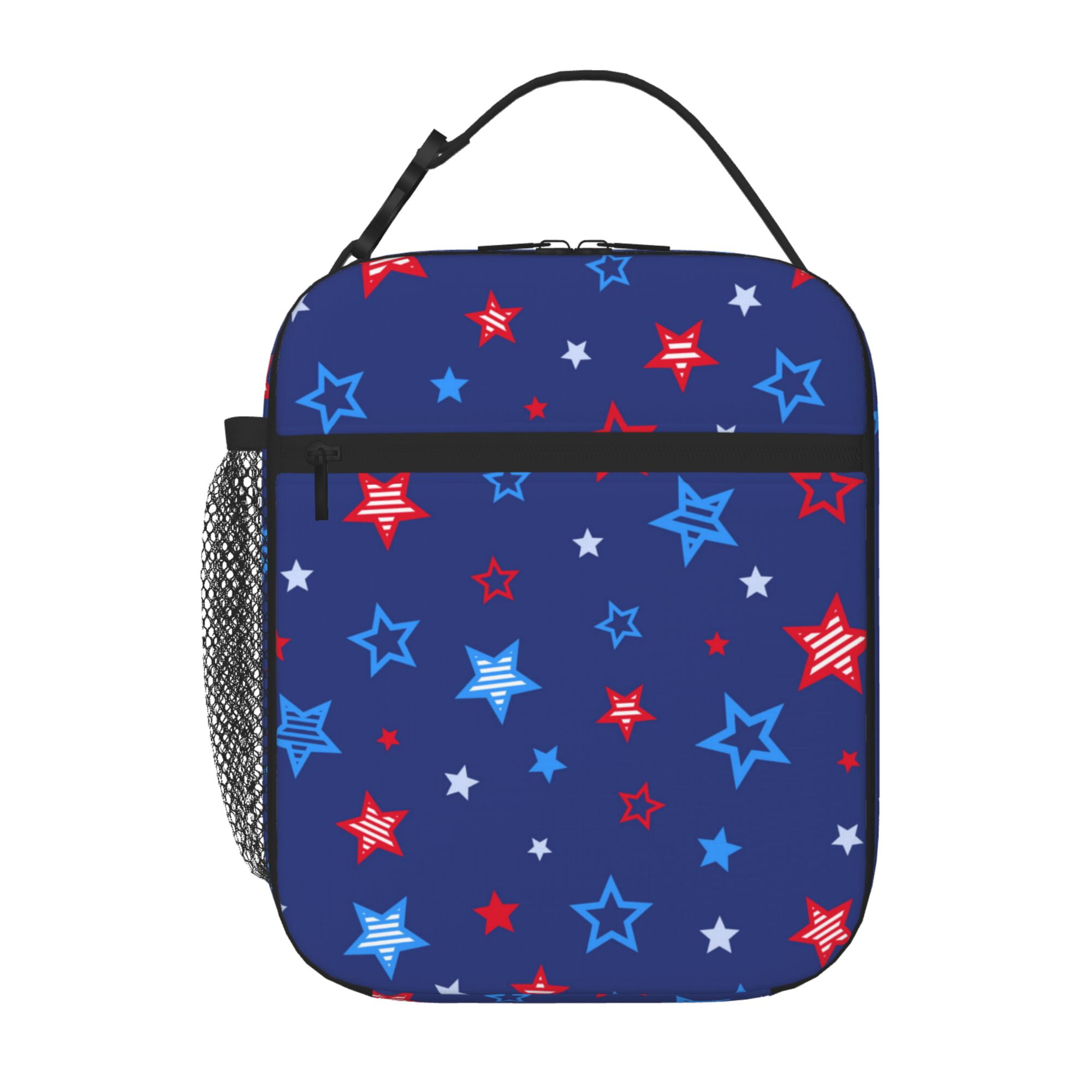 TEQUAN Portable Lunch Bag, Red and Blue Stars United States Pattern ...