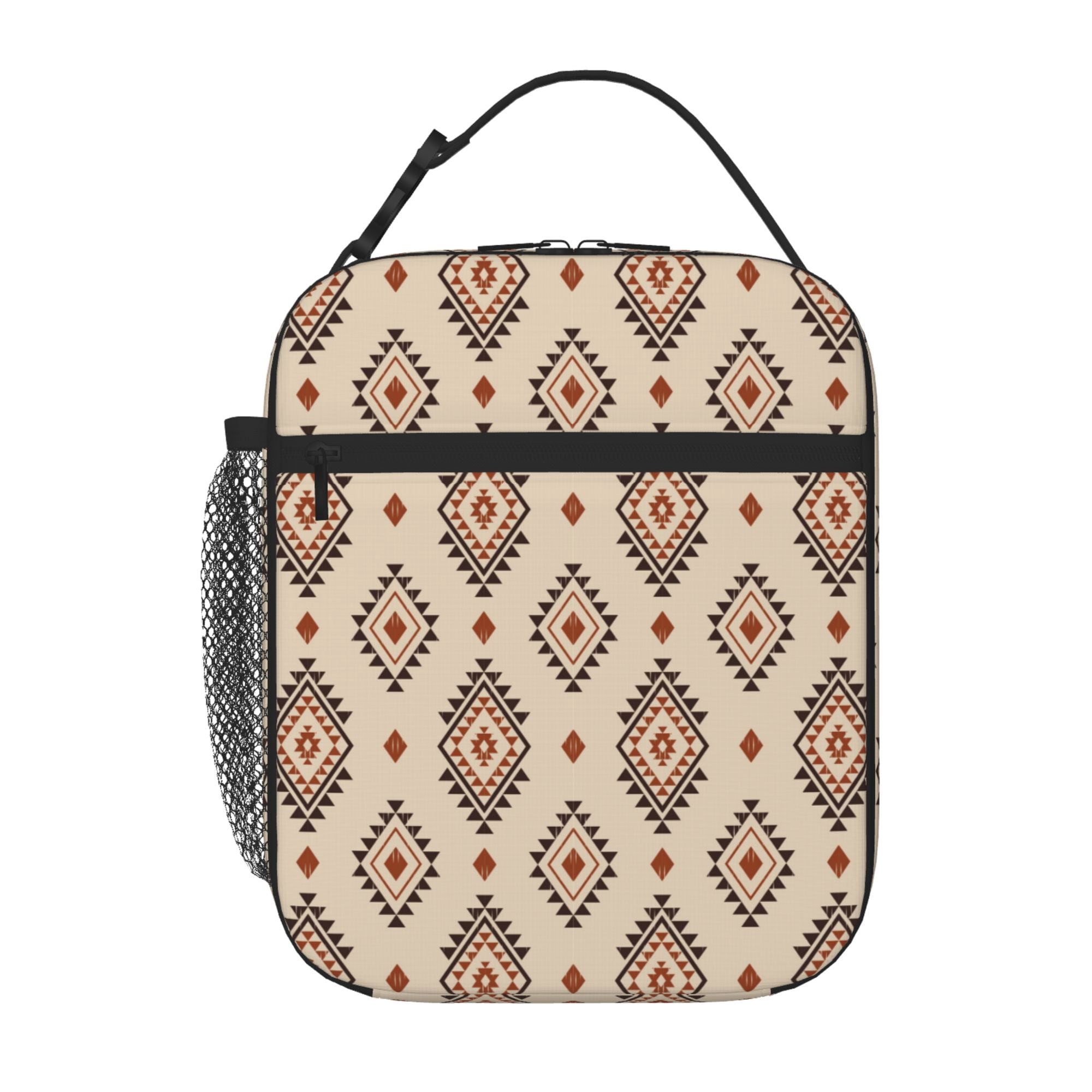 TEQUAN Portable Lunch Bag, Southwestern American Tribal Ikat Pattern ...