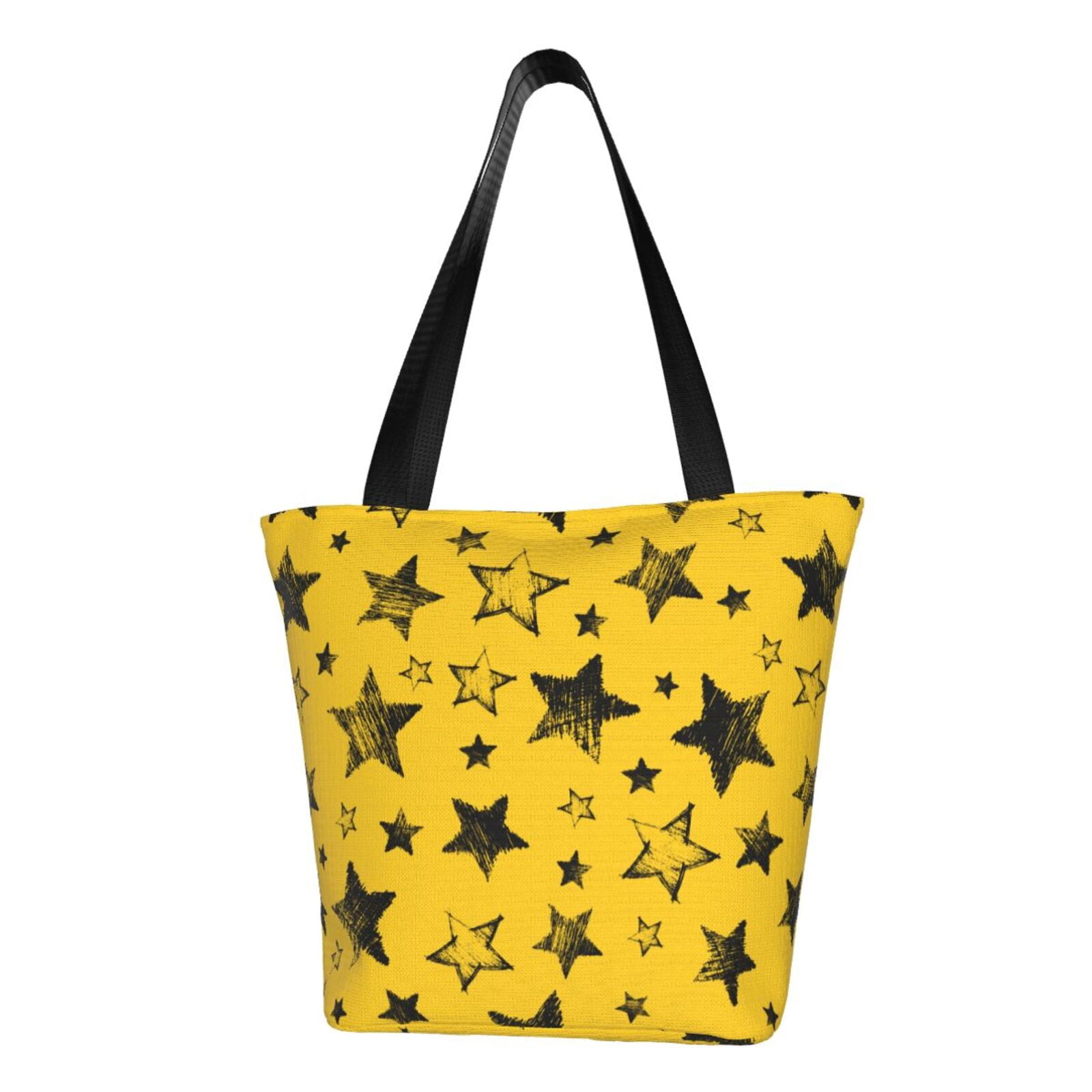 TEQUAN Reusable Shoulder Tote Bags, Abstract Grunge Stars Texture ...