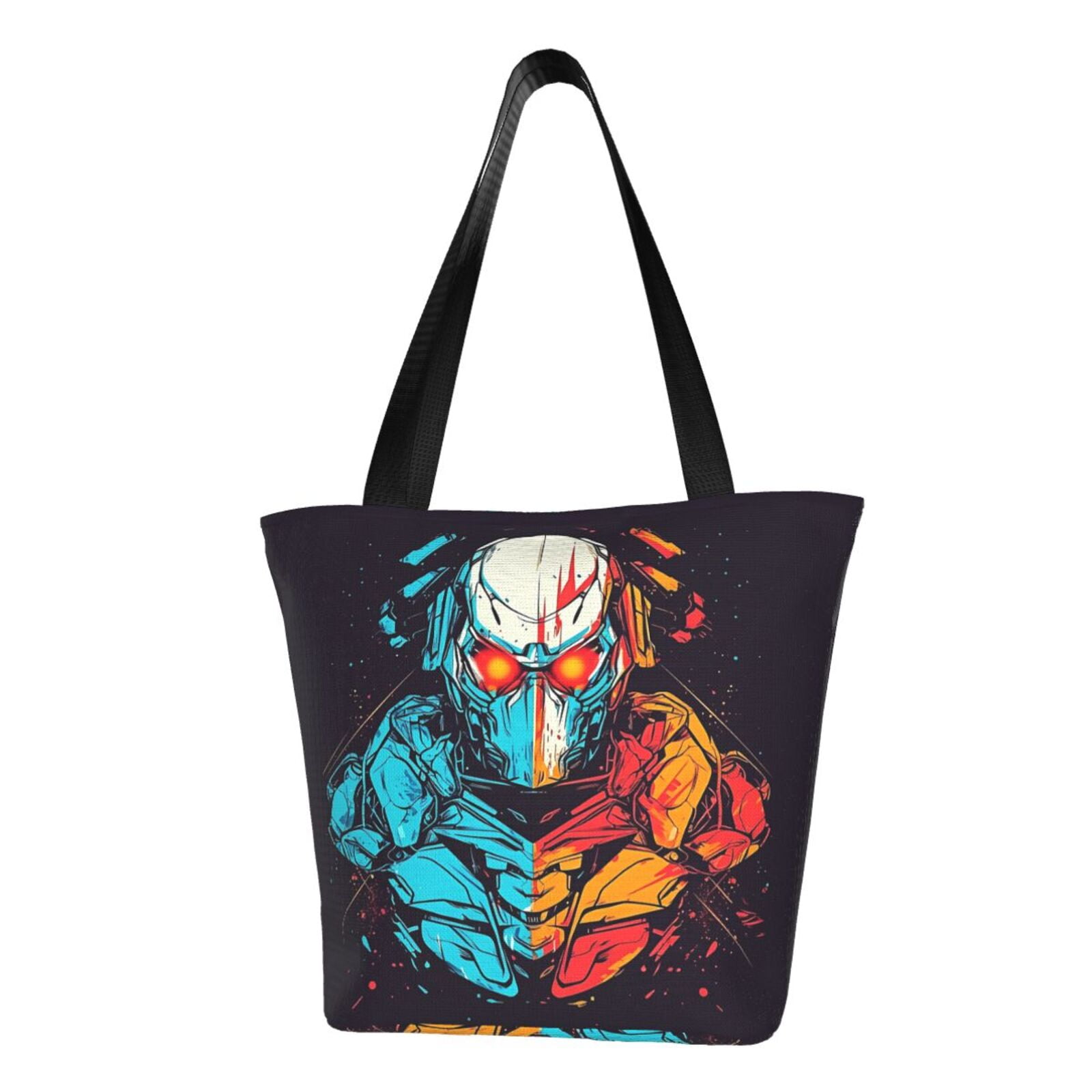 TEQUAN Reusable Shoulder Tote Bags, Steampunk Style Robot Cyborg Prints ...