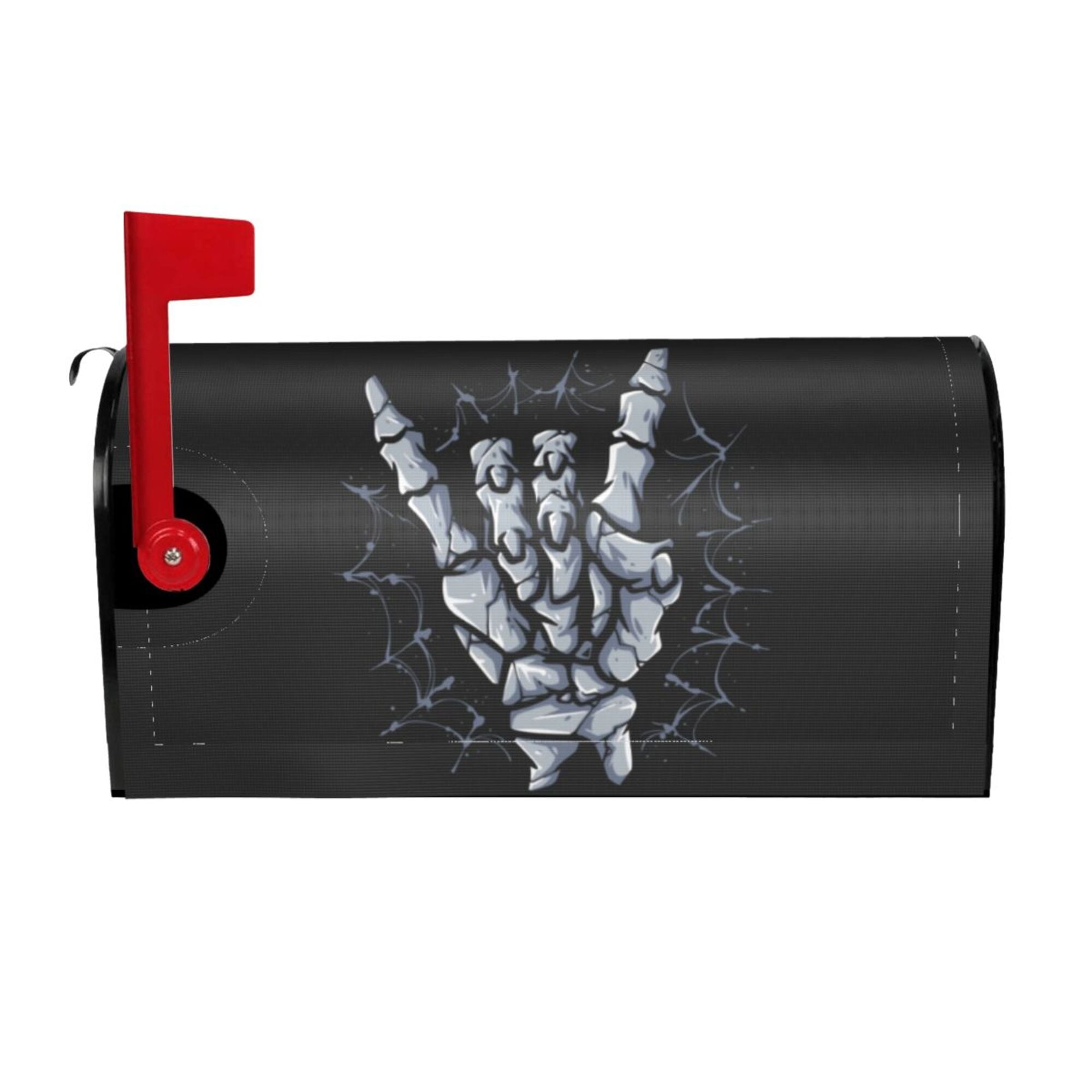 TEQUAN Rock Skeleton Hand Gesture Magnetic Mailbox Cover, Mailbox Wraps ...