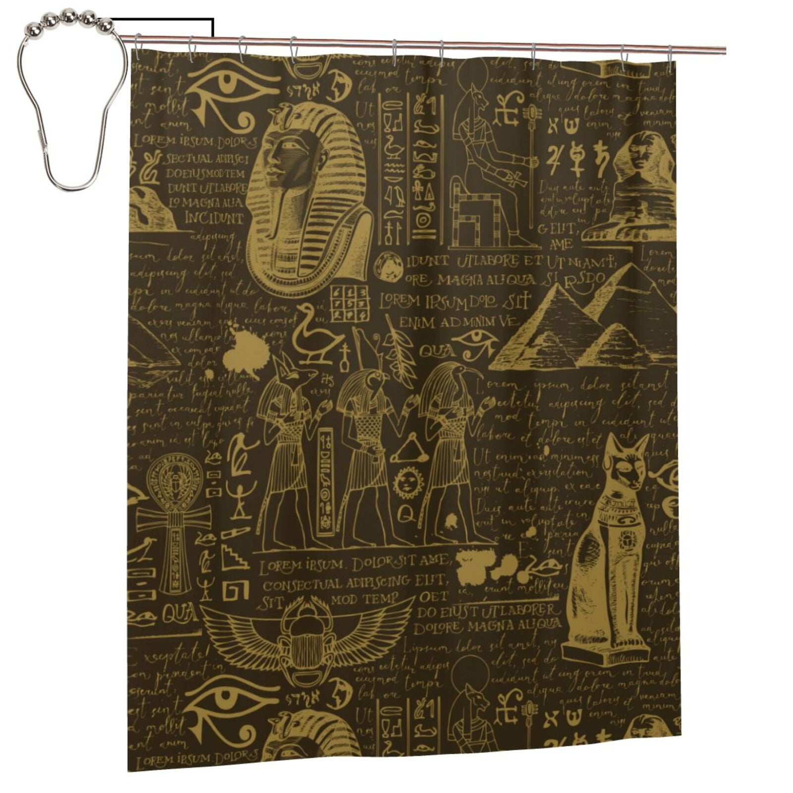 TEQUAN Shower Curtain for Bathroom, Ancient Egyptian Sphinx Printed ...