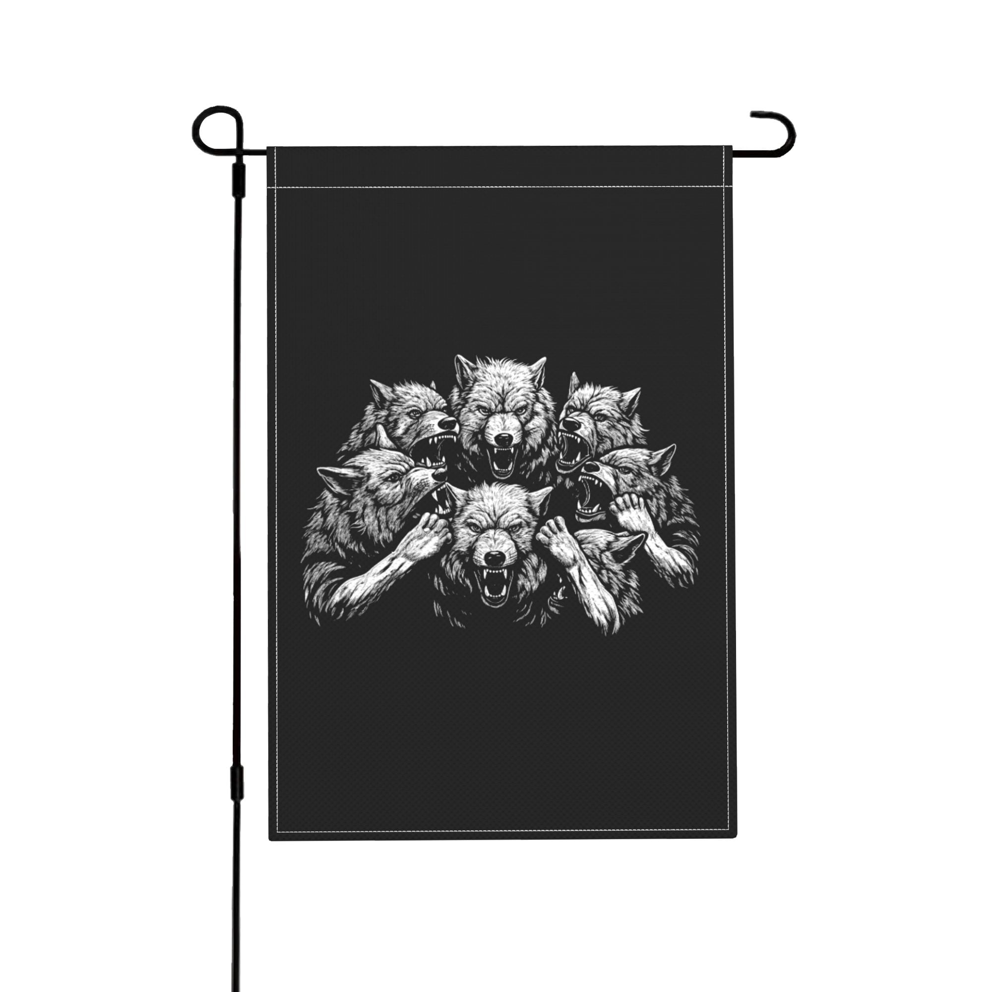 TEQUAN Sketch Wolves Animals Garden Flags, 18 x 12 inch Double Sided ...