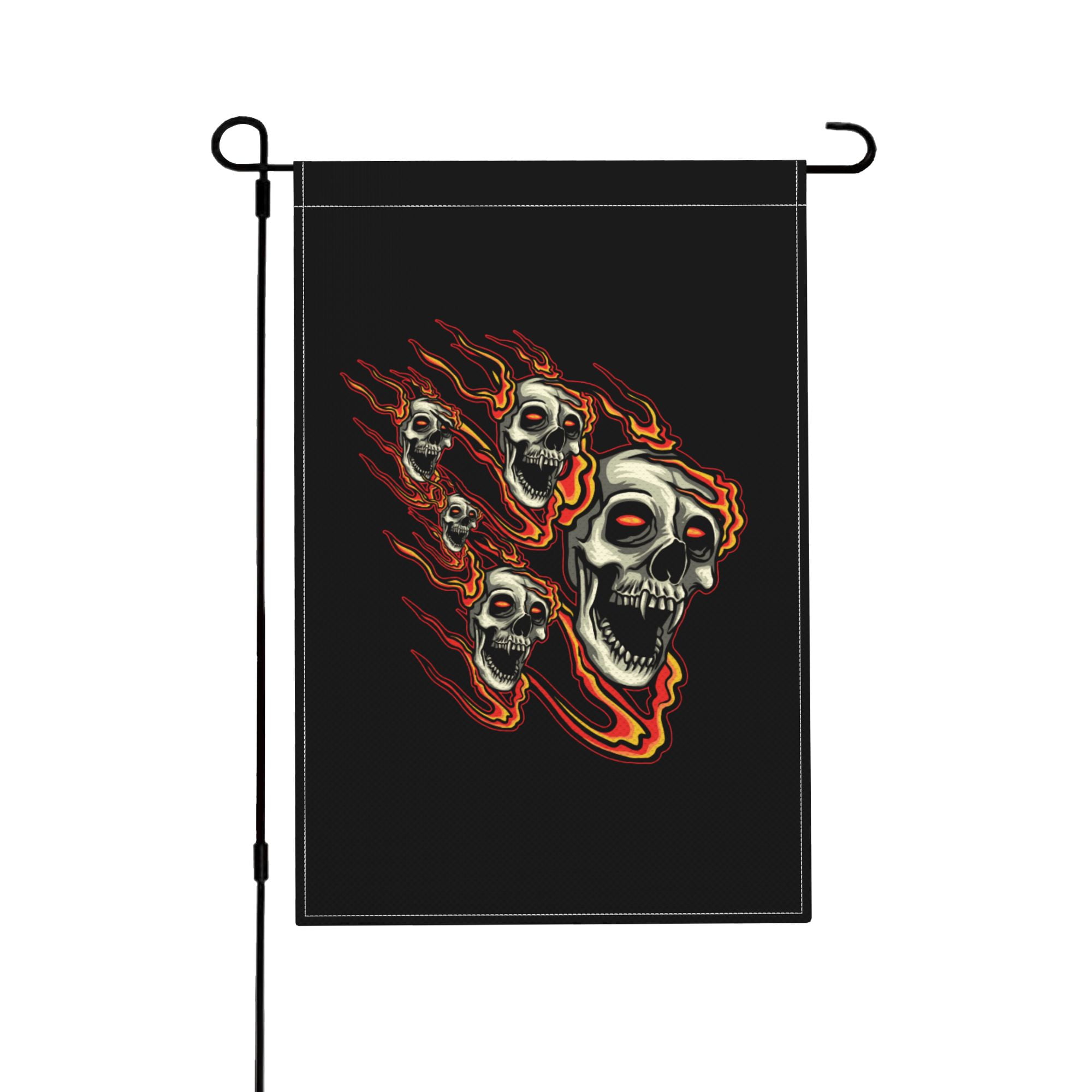 TEQUAN Street Style Skulls with Fire Flames Garden Flags, 18 x 12 inch ...
