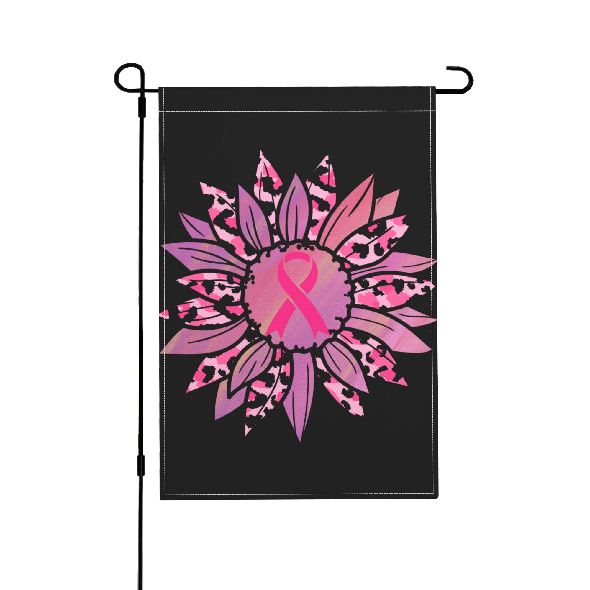TEQUAN Sunflower Breast Cancer Awareness Garden Flags, 18 x 12 inch ...